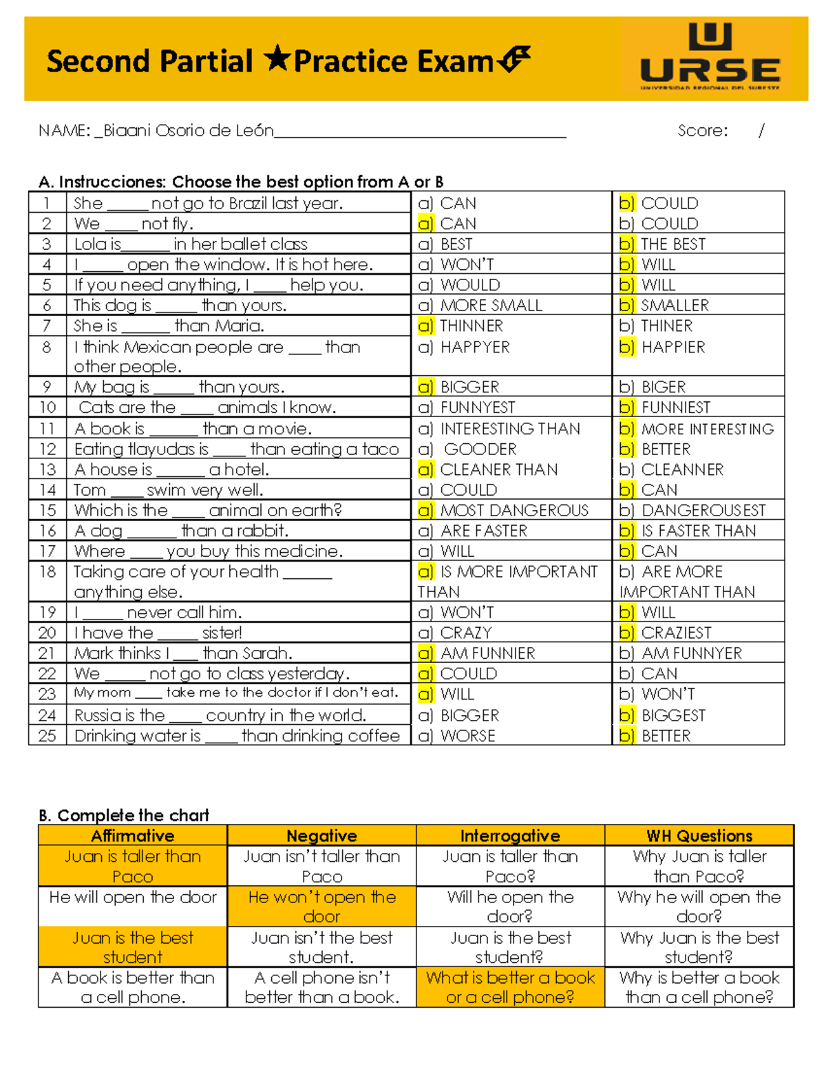 Practice Test-Second PartialPractice Test-Second PartialPractice Test ...