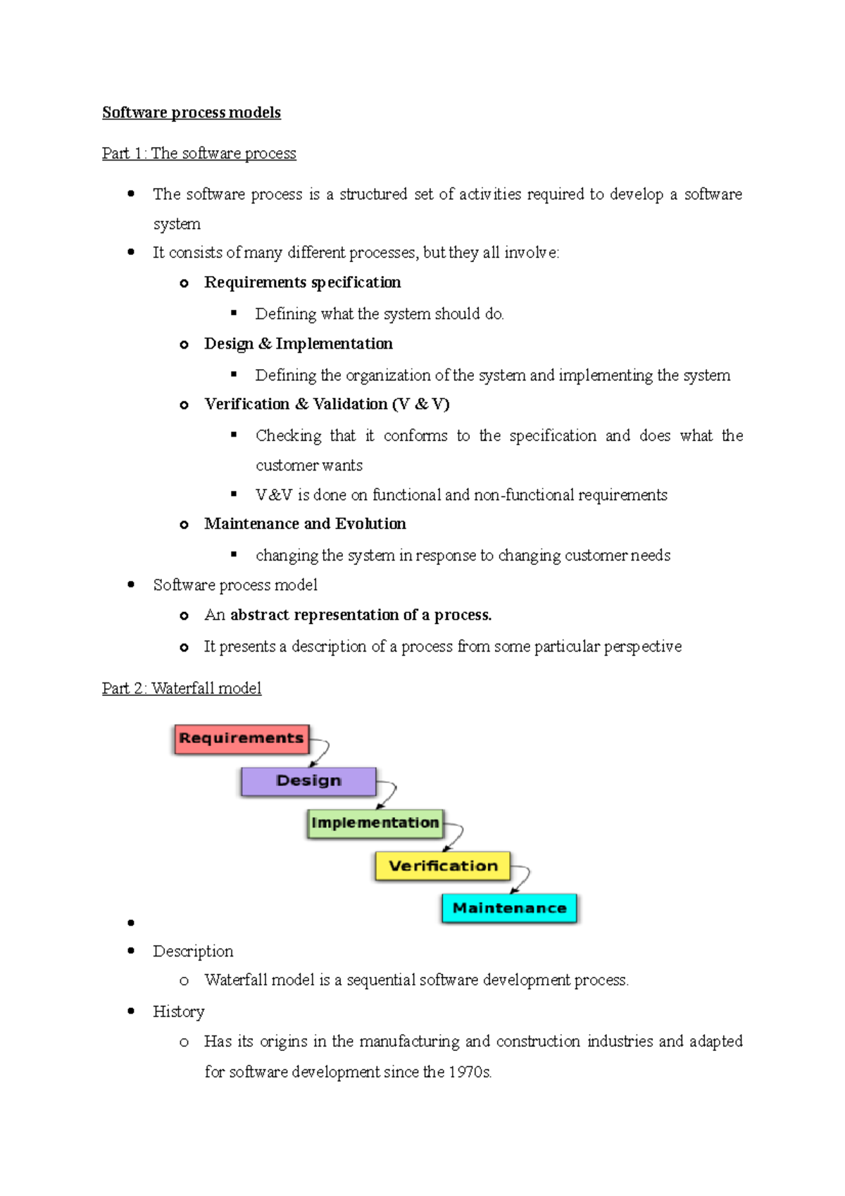 Lecture 3 Software Process Models Software Process Models Part 1