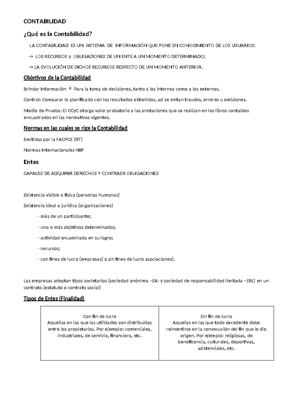 Resumen Conta - CONTABILIDAD ¿Qué es la Contabilidad? LA CONTABILIDAD ES UN SISTEMA DE ...