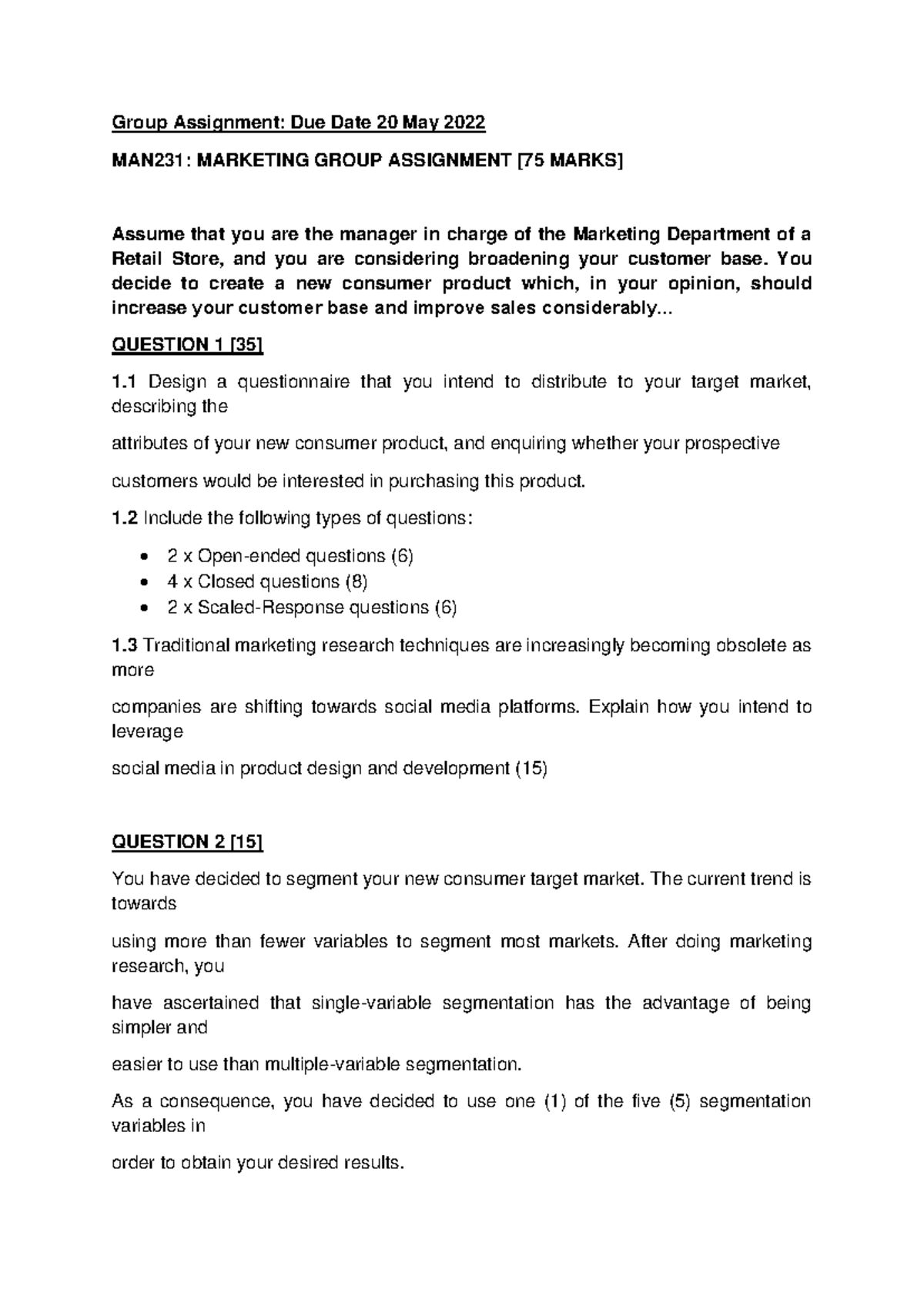 MAN231 Group Assignment- 20 May 2022 Updated Version - Group Assignment ...