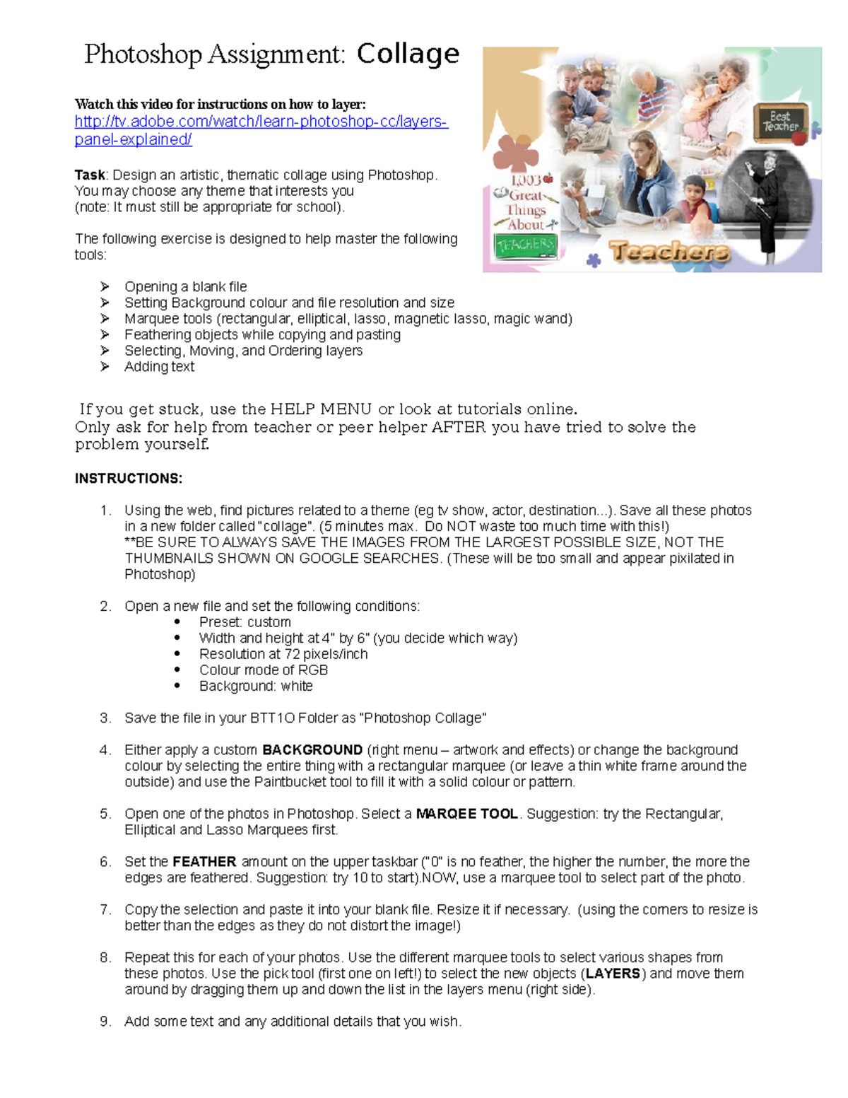 06 - Photoshop Collage Assignment - Photoshop Assignment: Collage Watch ...