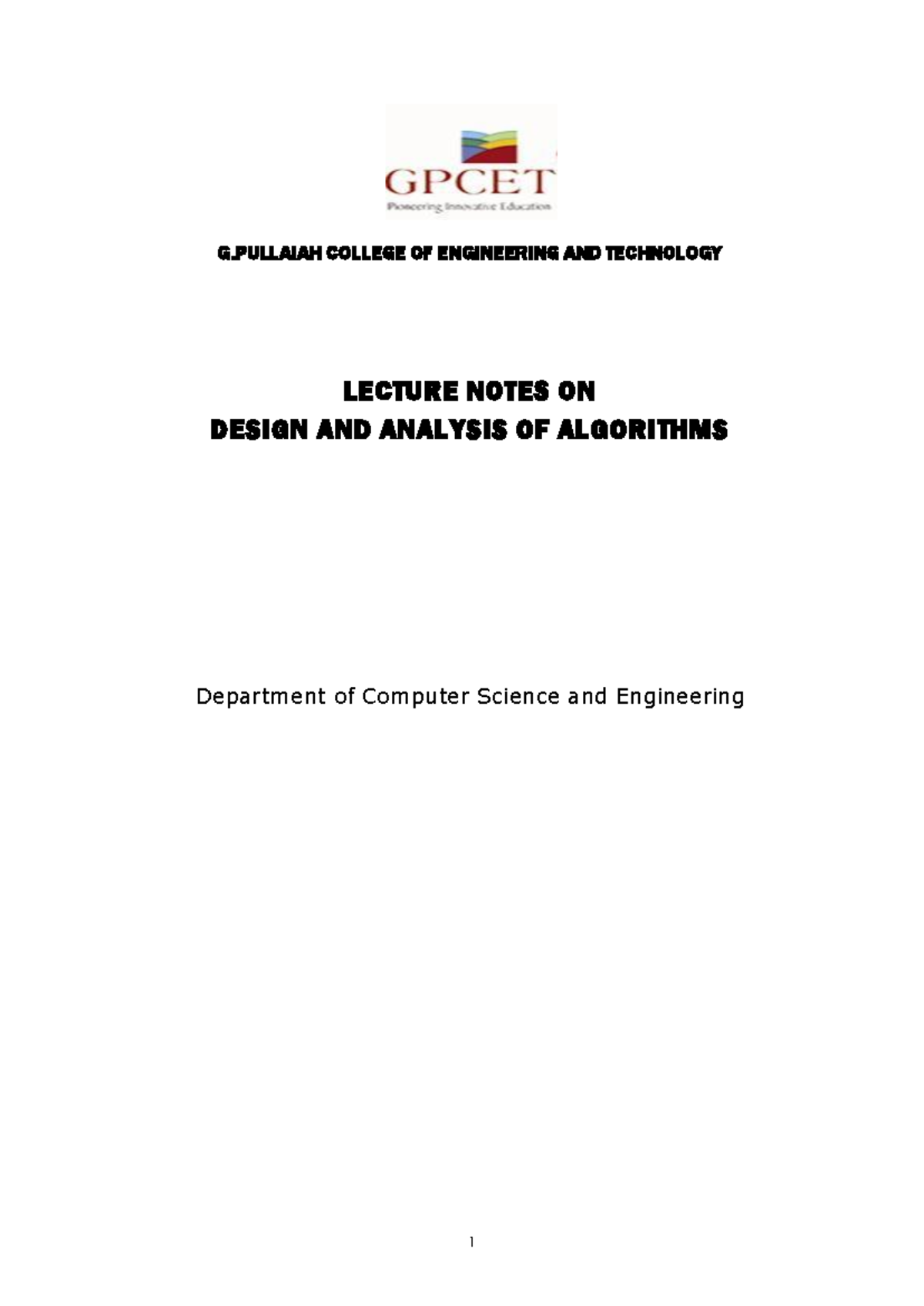 DAA-Notes 0-1-42 - kjbkjbkhbv - ####### G COLLEGE OF ENGINEERING AND ...