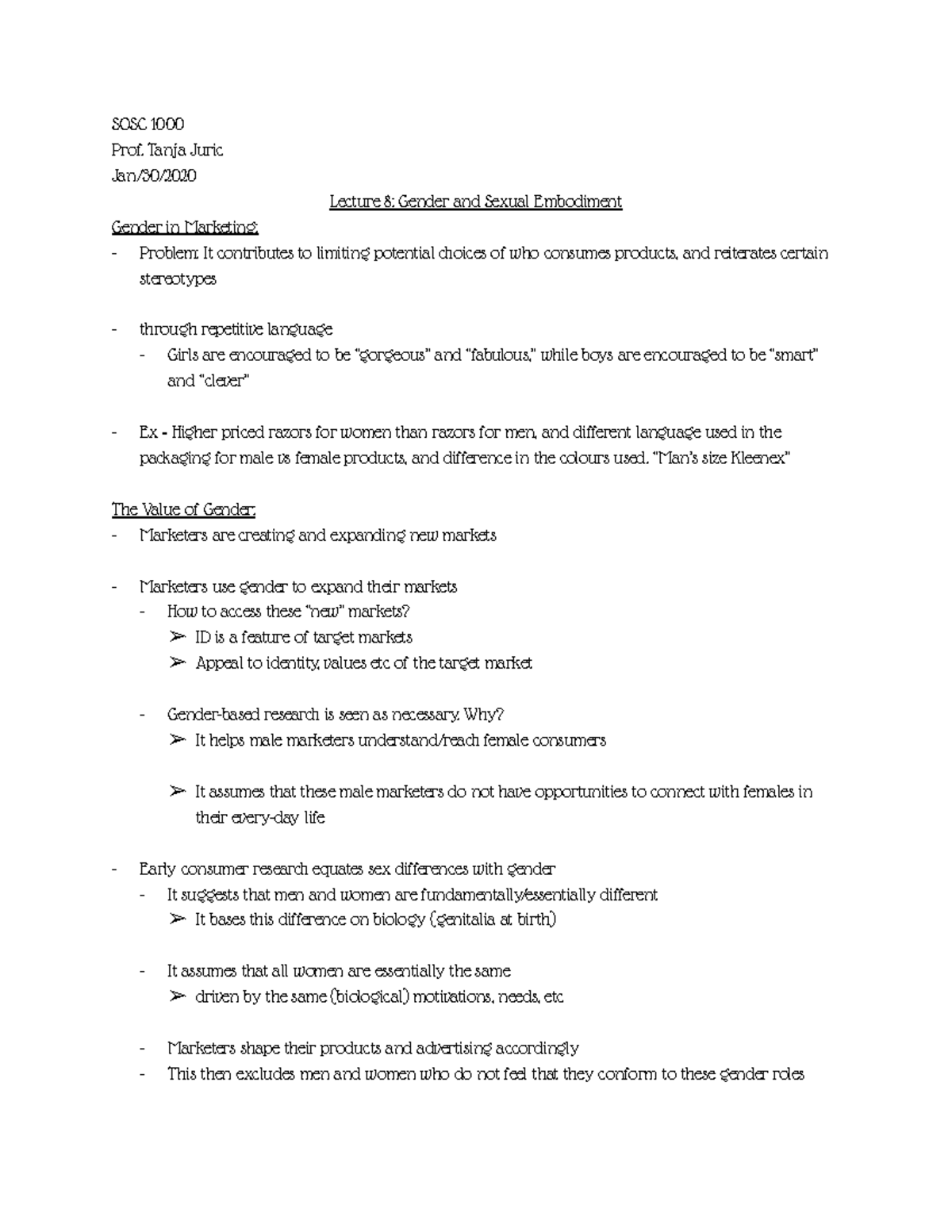 SOSC 1000 lecture 8 - Winter 2020 Professor Tanja Juric - SOSC 1000 Prof. Tanja Juric Jan/30 ...