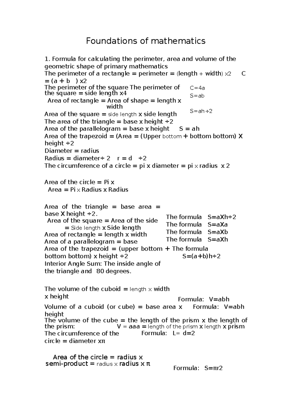 Foundations of mathematics - Foundations of mathematics Formula for ...