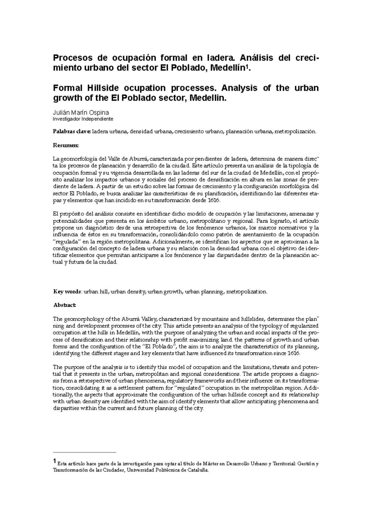 Tema 4 codcom 27 codcot 33 - Procesos de ocupación formal en ladera ...