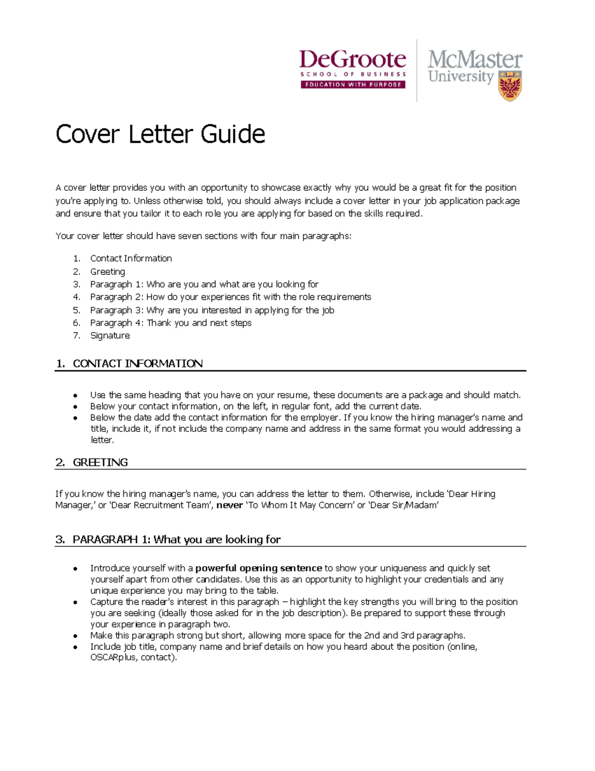 Cover Letter Guide - Unless otherwise told, you should always include a ...