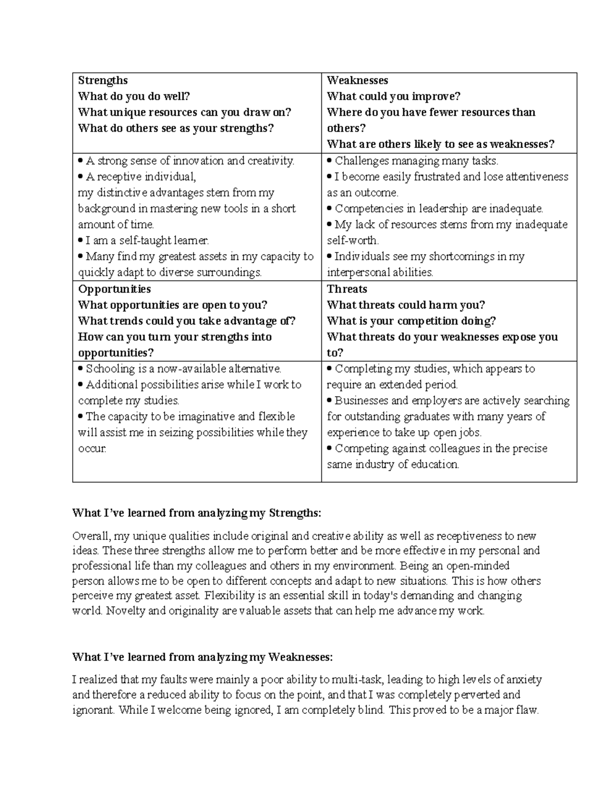 Strengths - Helpful. - Strengths What do you do well? What unique ...