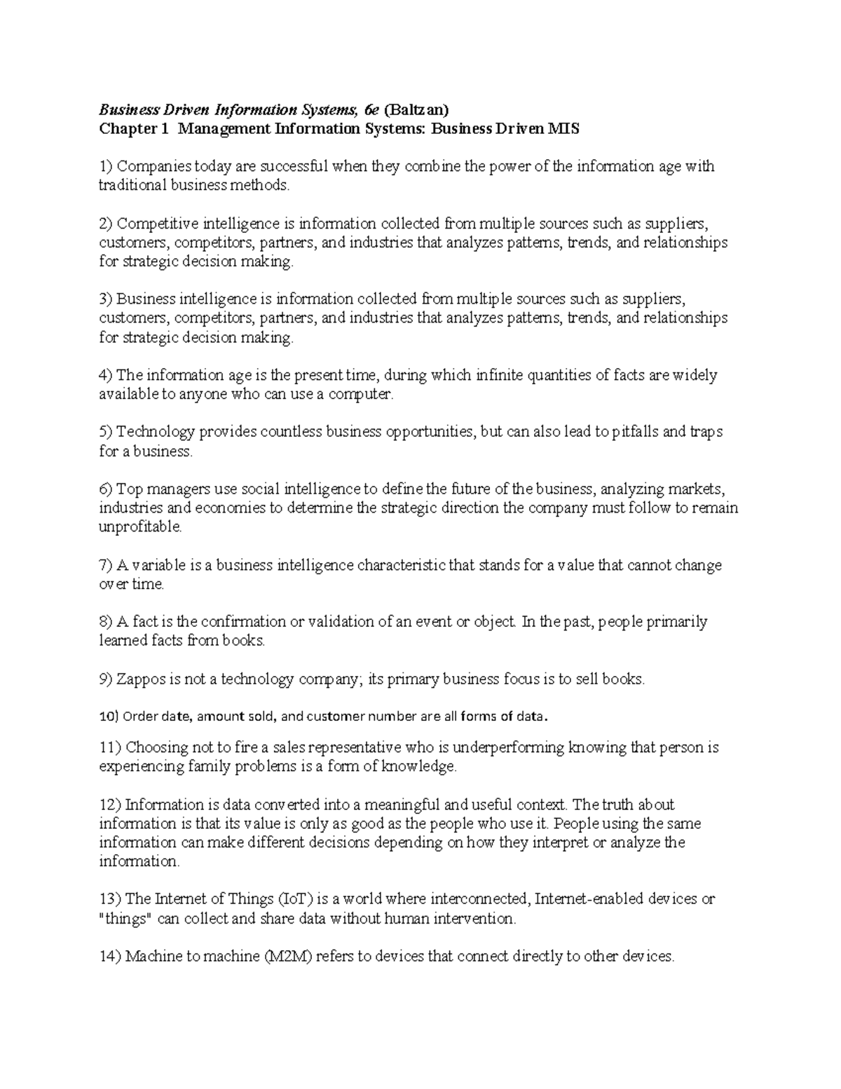 MIS chapter 1 - Business Driven Information Systems, 6e (Baltzan ...