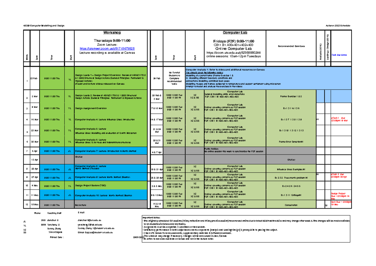 48389 Lecture Schedule 2023 Autumn - 48389 Computer Modelling and ...