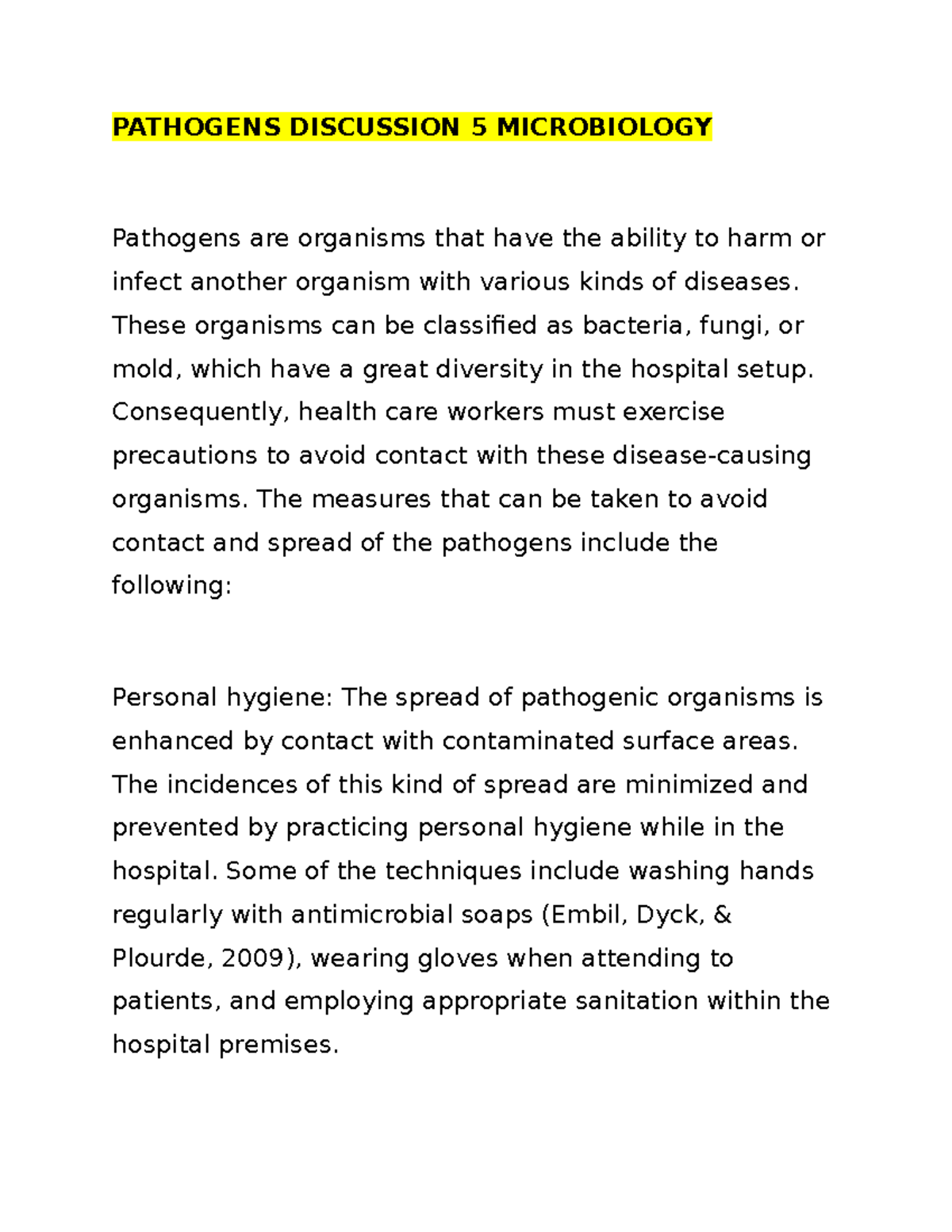 Pathogens Discussion 5 Microbiology - PATHOGENS DISCUSSION 5 ...