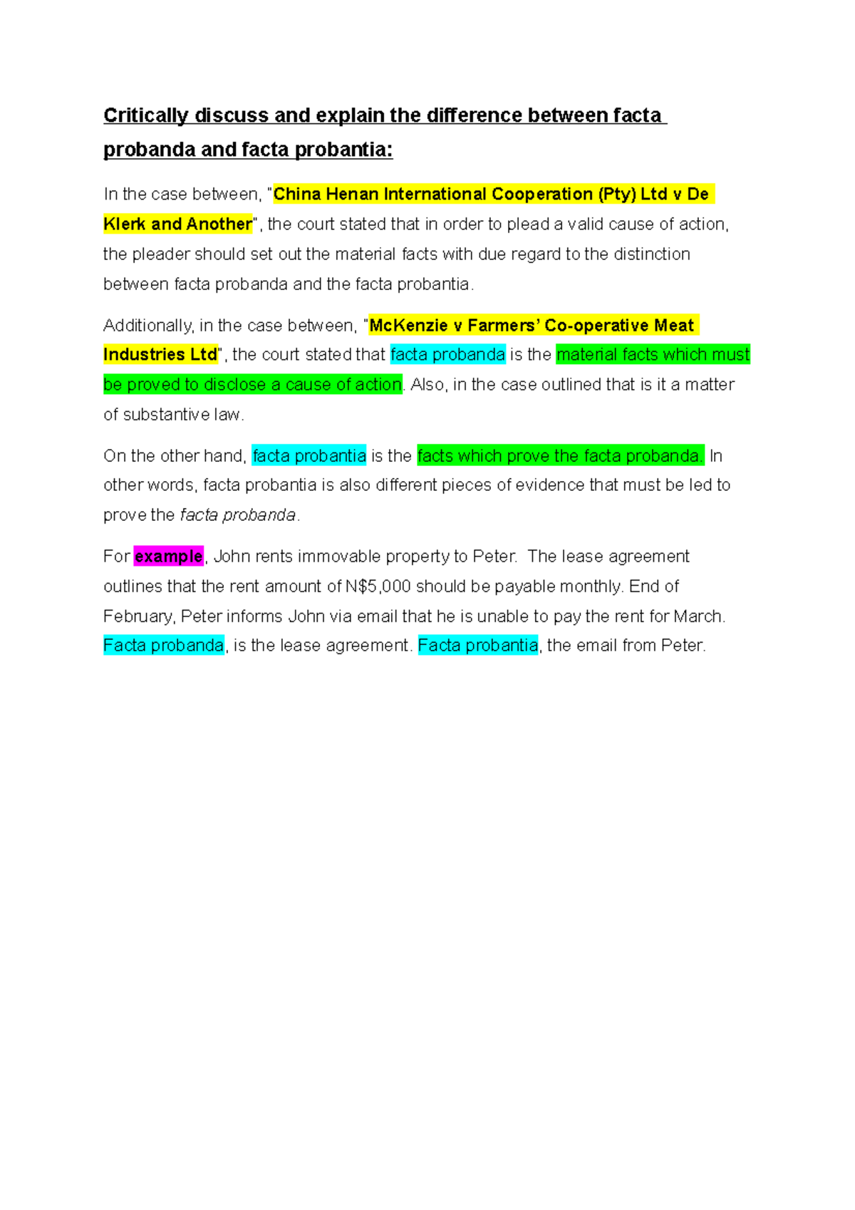 EXAM Study Notes - Critically discuss and explain the difference ...
