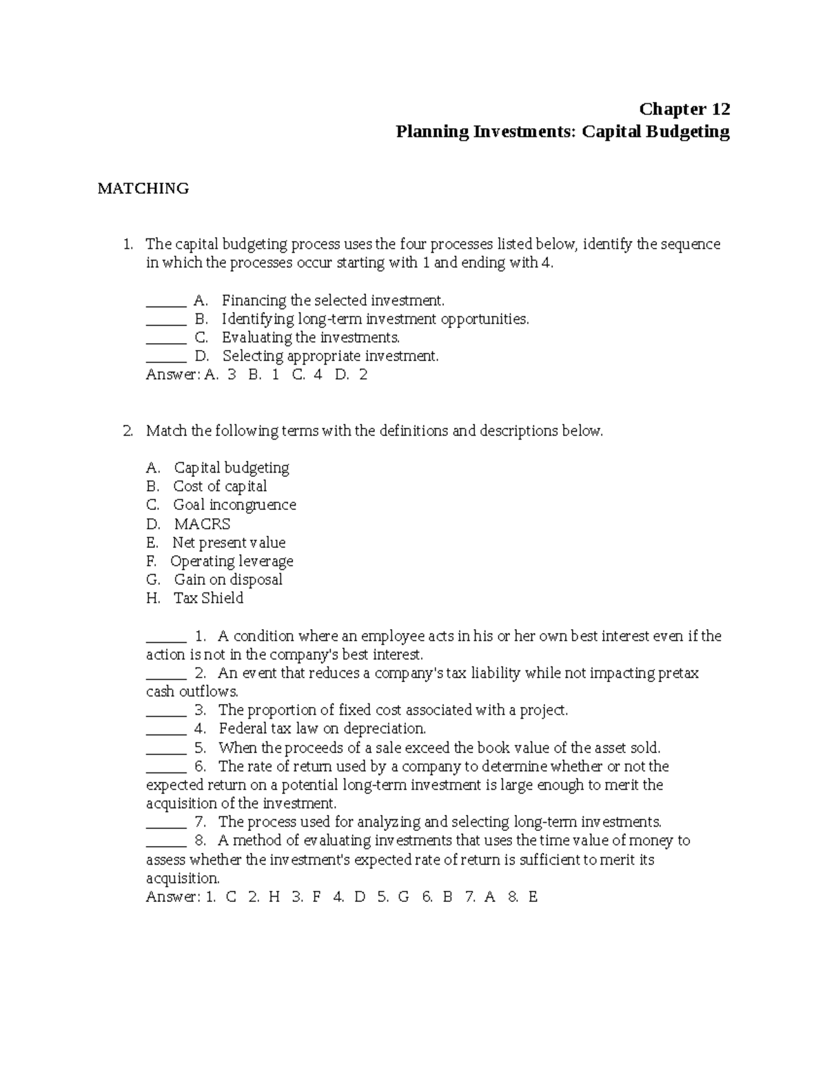 Print 012 - Practice Questions - Chapter 12 Planning Investments ...