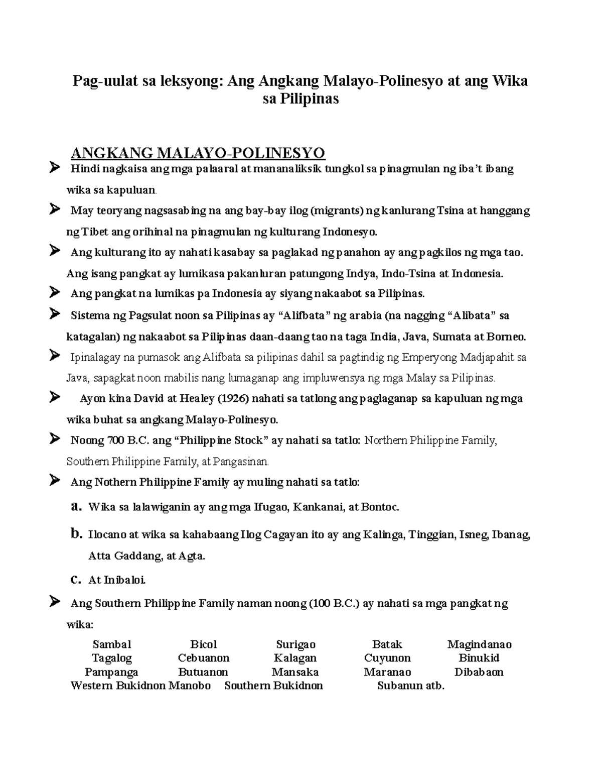 Angkang Malayo-Polinesyo - May teoryang nagsasabing na ang bay-bay ilog ...