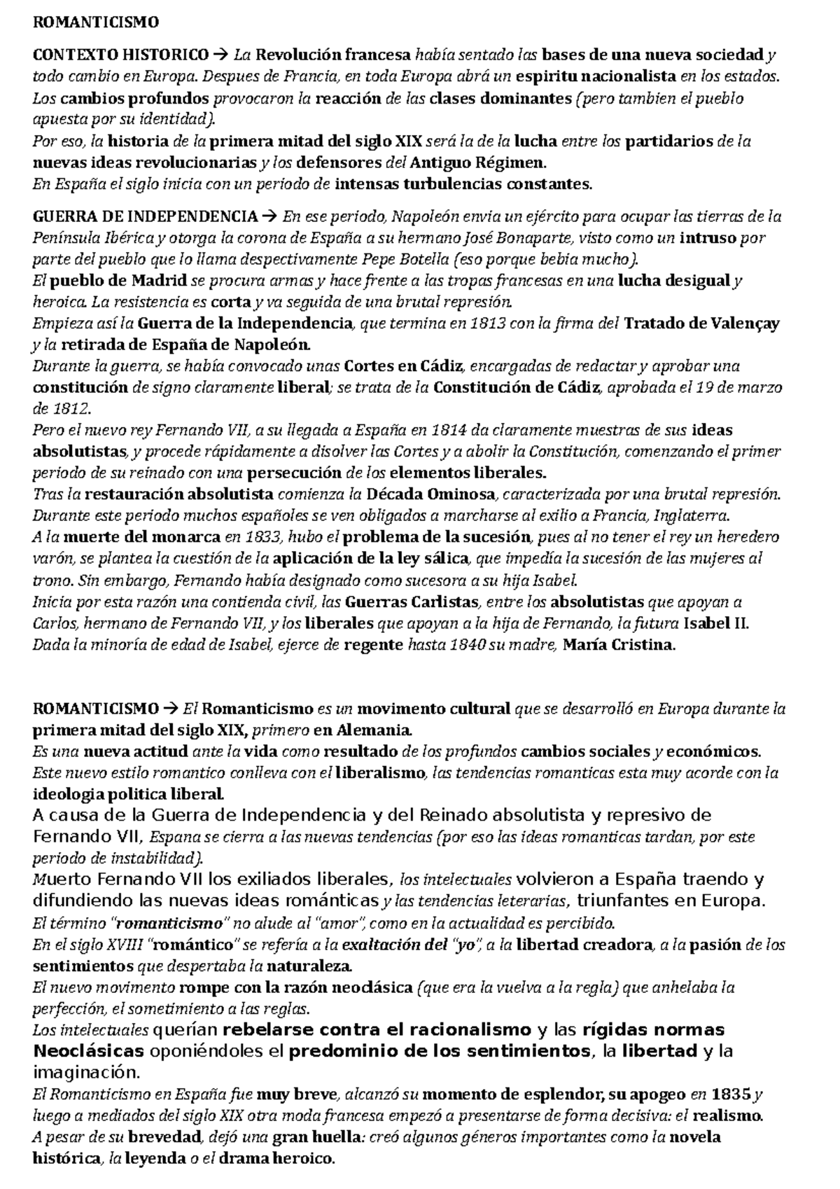 6 - Romanticismo pag. 4 - Appunti Letteratura Spagnola - ROMANTICISMO ...