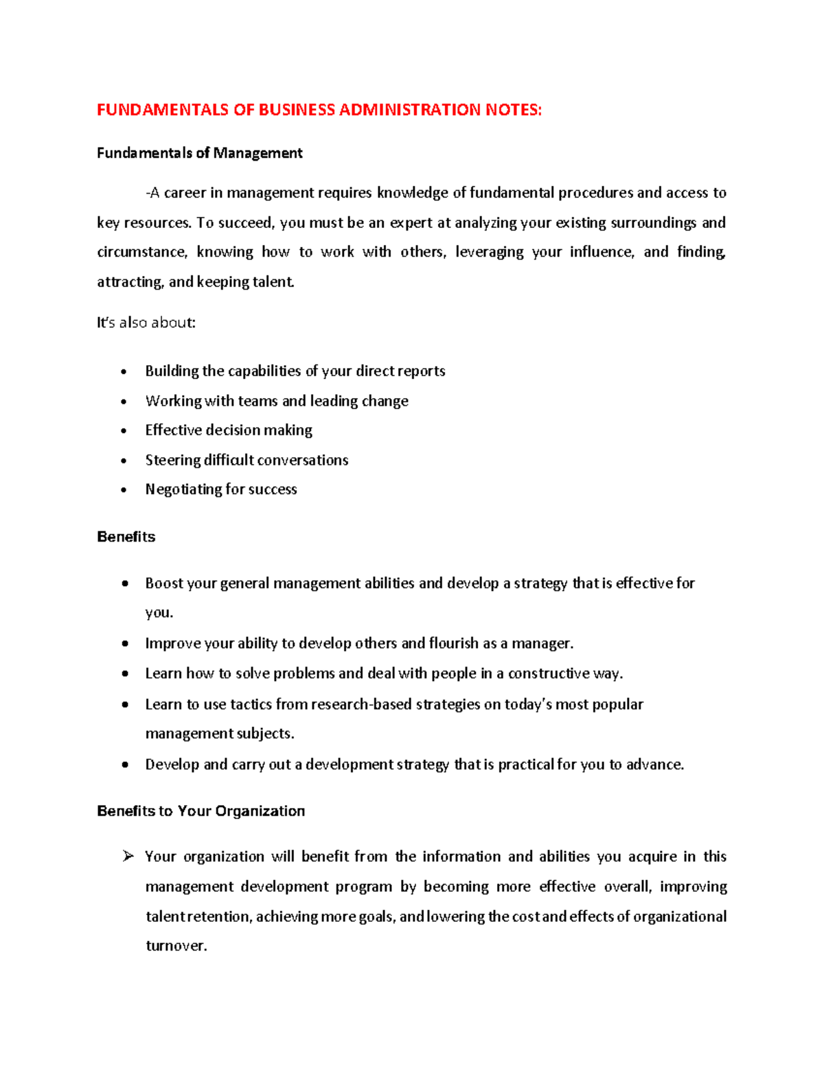 Fundamentals OF Business Administration - FUNDAMENTALS OF BUSINESS ...