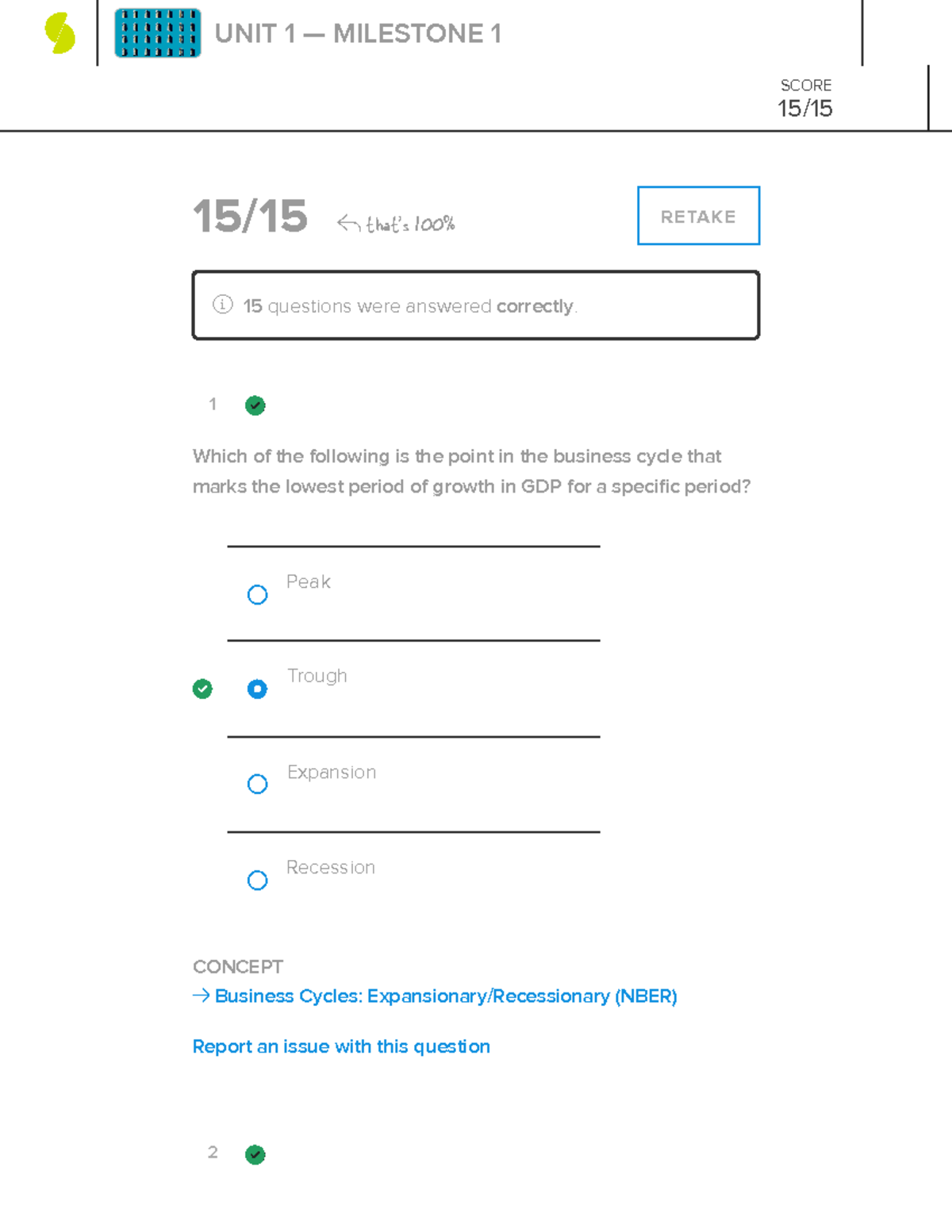 Unit 1 milestone 1 - my notes with the correct answers - 1 CONCEPT → ...