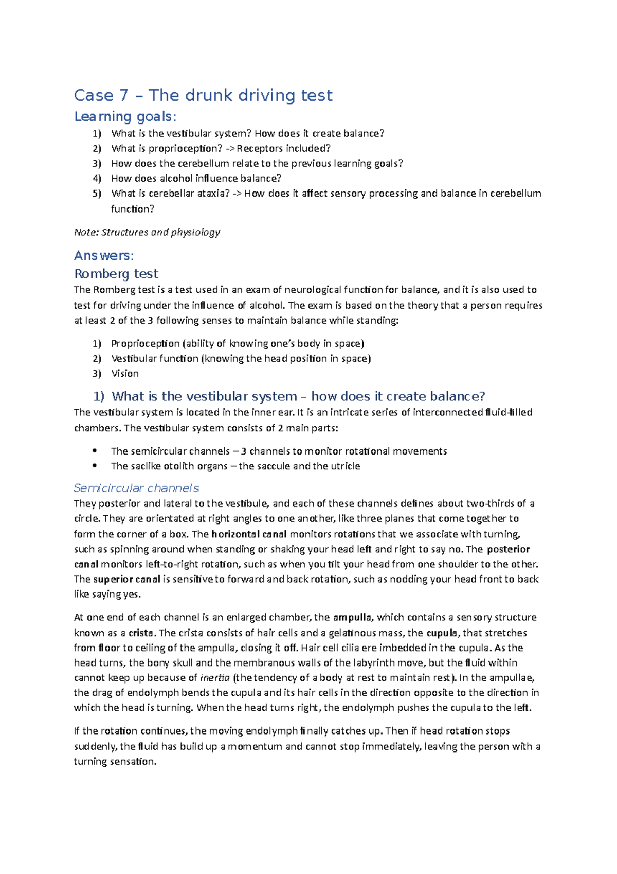 Case 4 - The drunk driving test - Case 7 – The drunk driving test ...