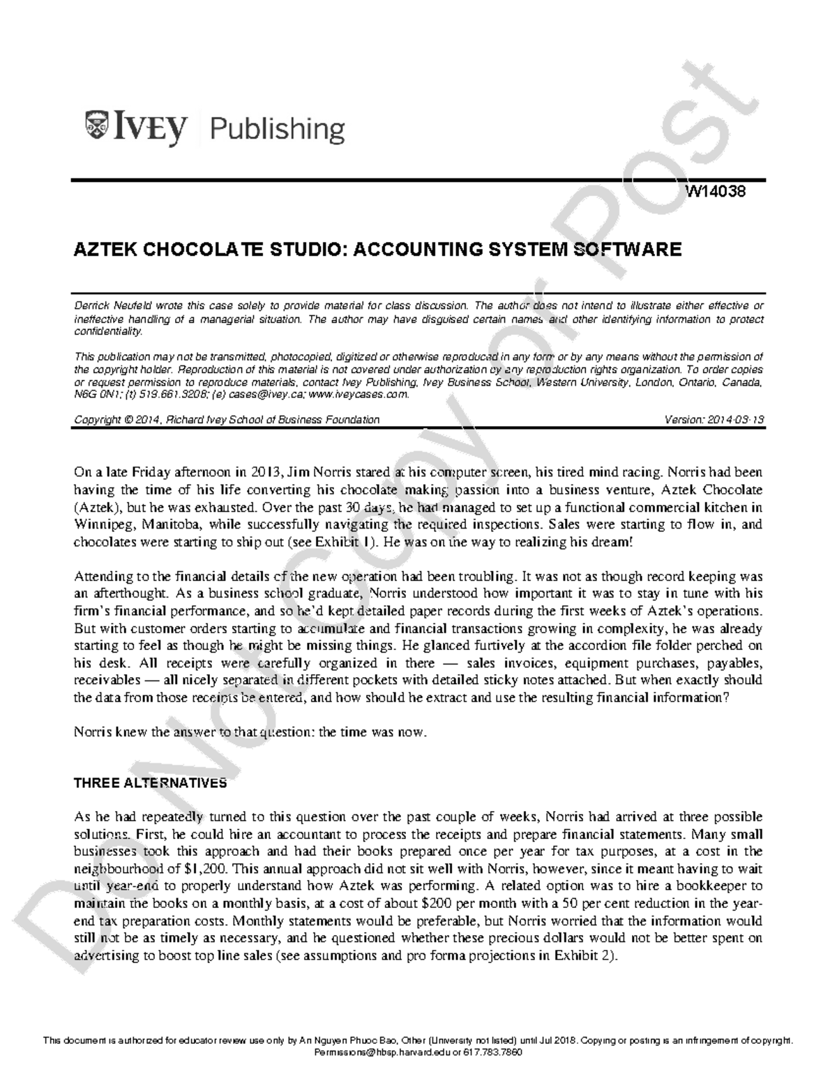 Aztek Chocolate Studio Accounting System Software - W AZTEK CHOCOLATE ...