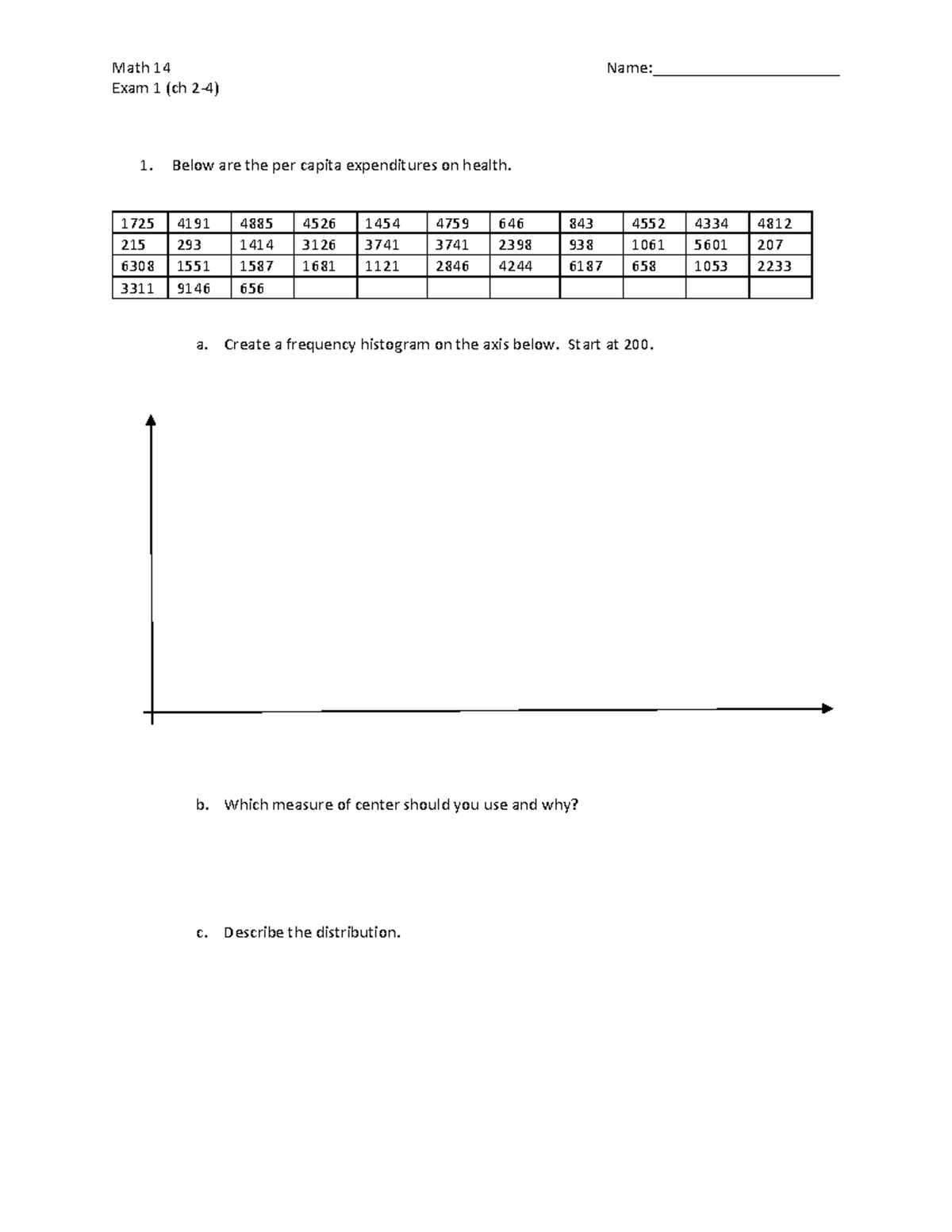 M14 Exam 1 F20 - study guide. - Math 14 Name ...
