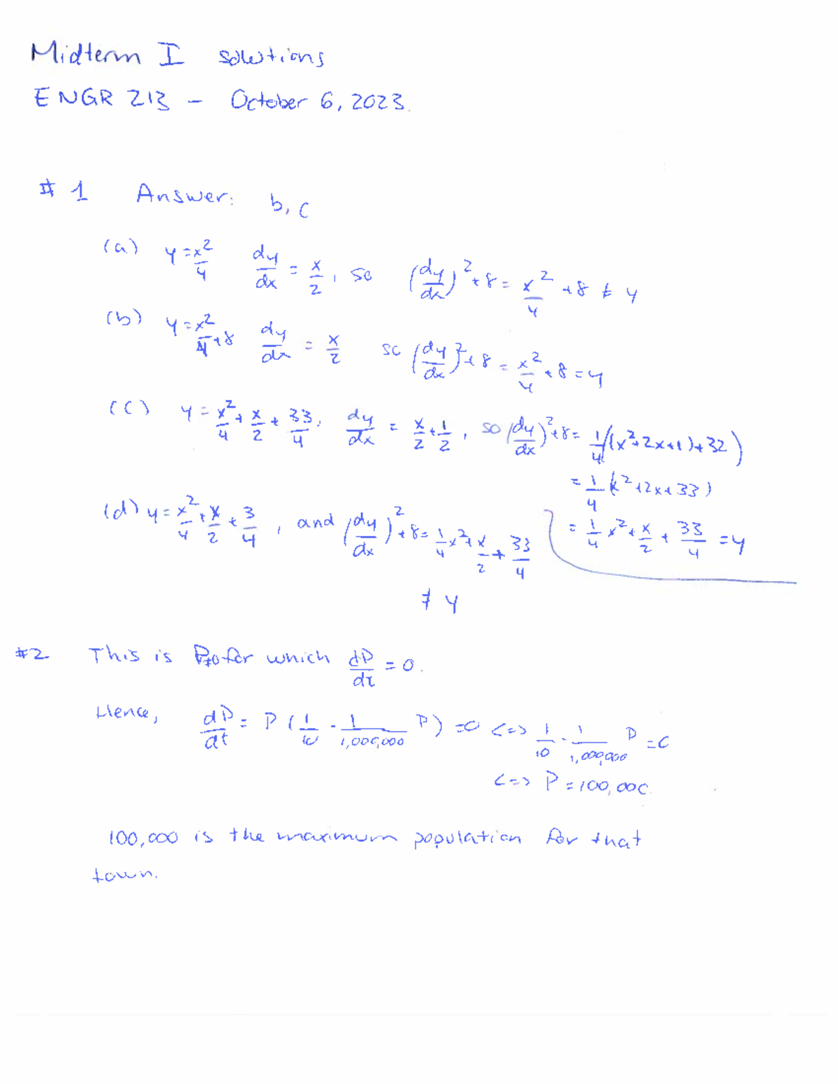 Midterm I solutions - ENGR 213 - Studocu