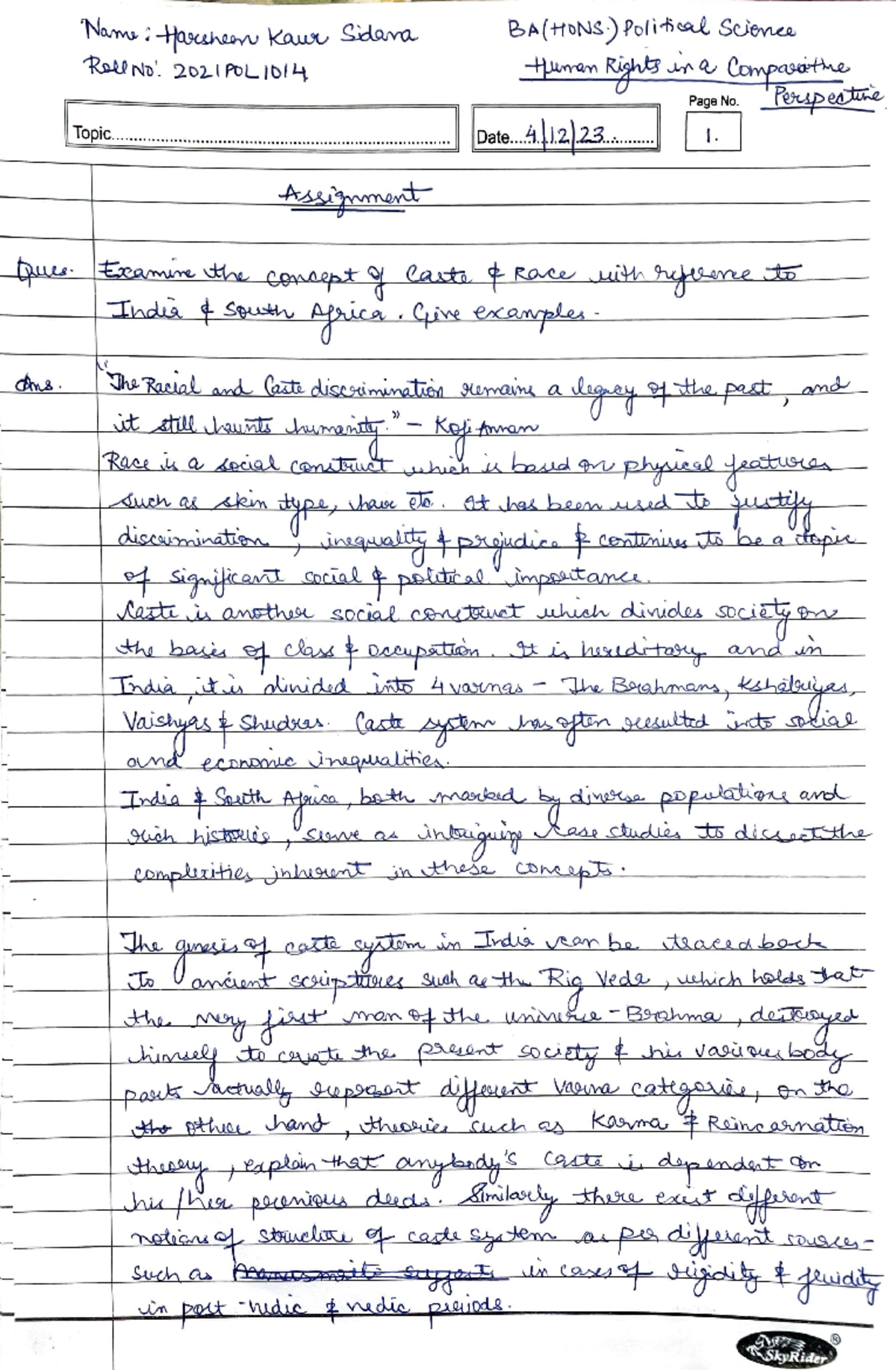 DSE1 Assignment - 'N~;~~~ ~N'O'. 2C>l-lf'OLIDl!.t ll Ti - 11 op1c - Studocu