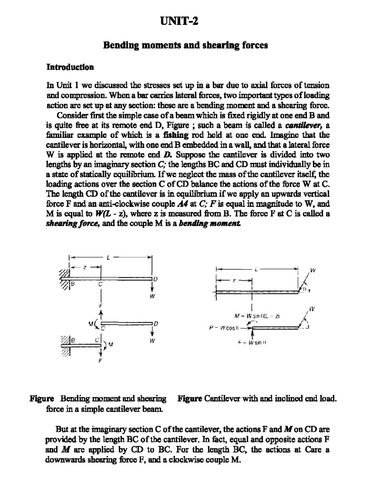 Bending moments and shearing forces - Mechanics of solids - Studocu