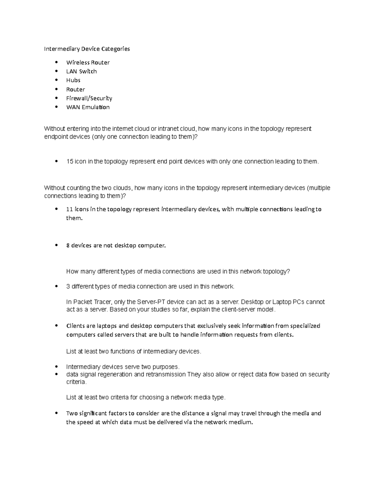 Intermediary Device Categories 1 - Without counting the two clouds, how ...