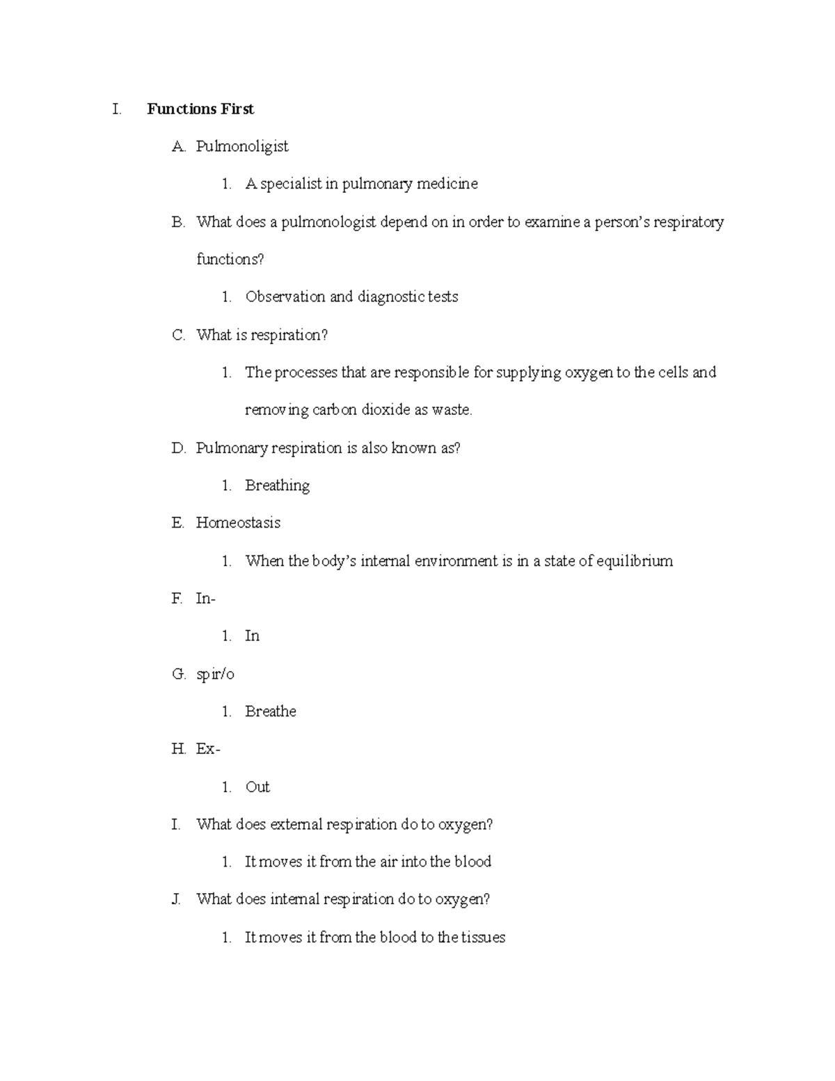 BIO 1100 Medical Terminology Chapter 8 Respiratory system - I ...