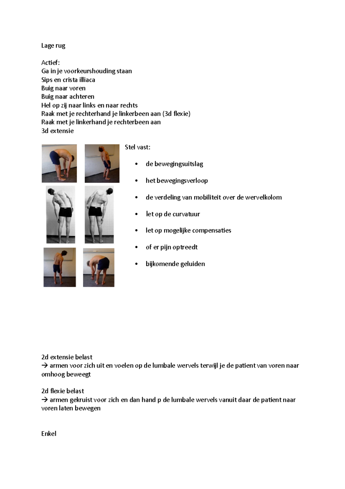 Lage rug + knie en enkel - Lage rug Actief: Ga in je voorkeurshouding ...