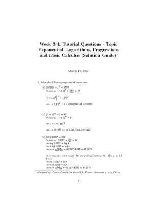 Tutorial Questions Wk2 Solution S2 2022 - t♦r st ♦♥s ♦♣ ♥ r Pr♦ r ♠♠ ♥ ...
