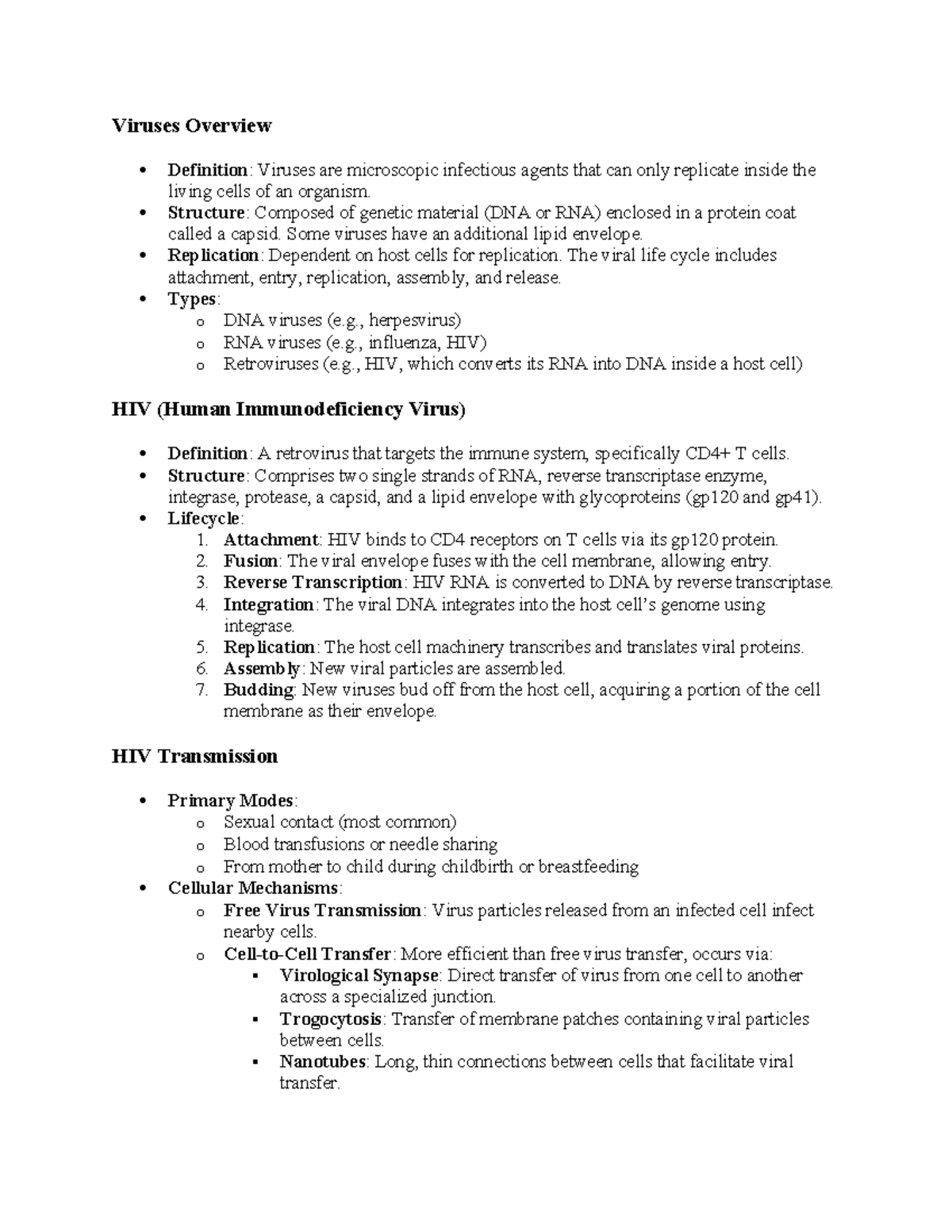 Viruses Overview - Summary Introduction to Microbiology SFW - Viruses ...