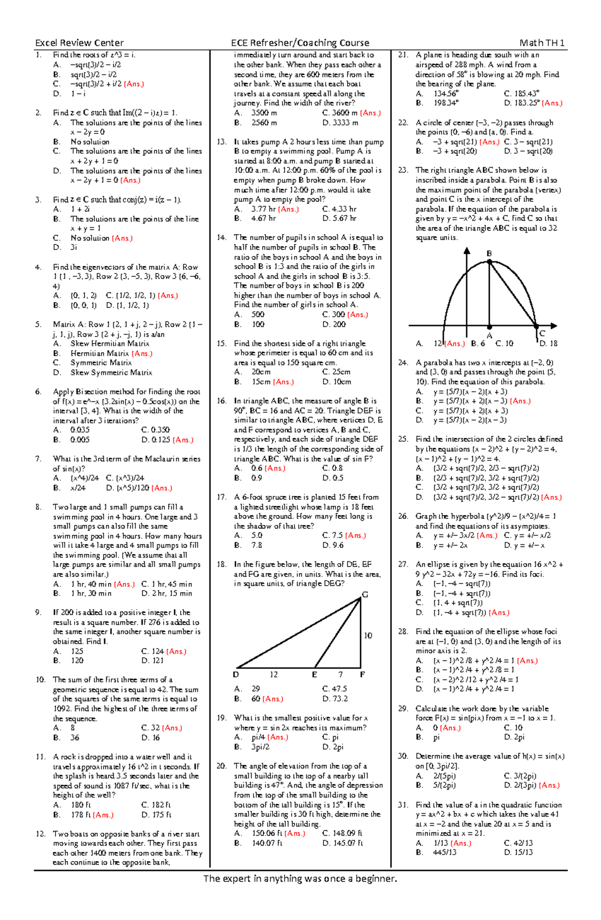 Pdfcoffee - ASDASD - Excel Review Center ECE Refresher/Coaching Course ...