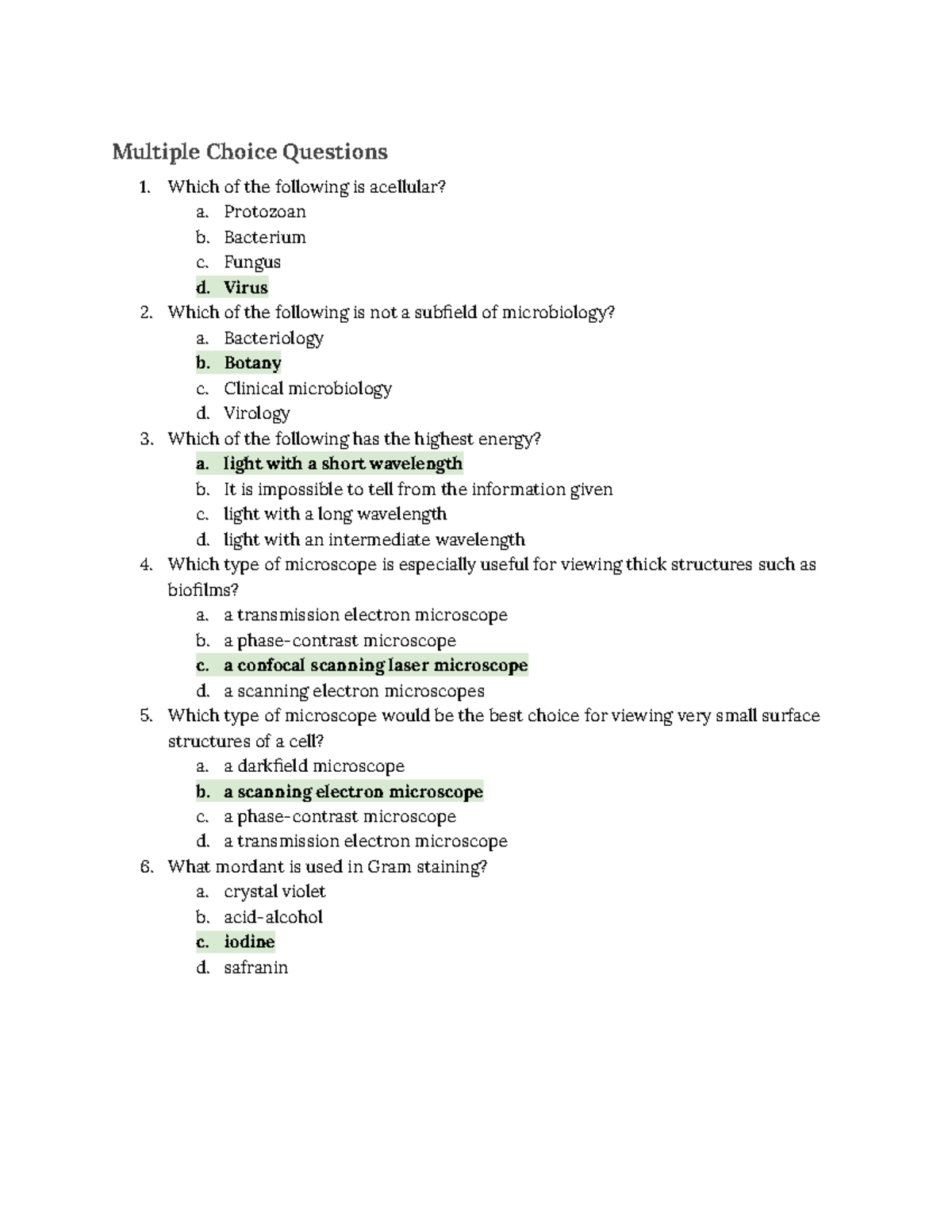 Exam Preparation Questions - complied mutiple choice + long answer practise questions - Multiple ...