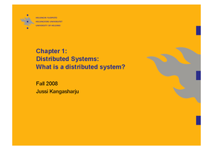 Lecture 1 - DS FOR IT - Distributed Systems Lecturer: Therese Berg ...