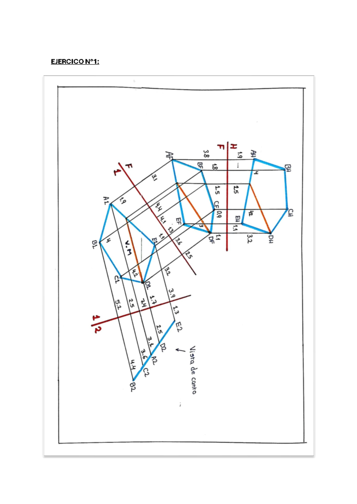 T3 Geometría descriptiva - Geometria Descriptiva - EJERCICO N°1: F ...