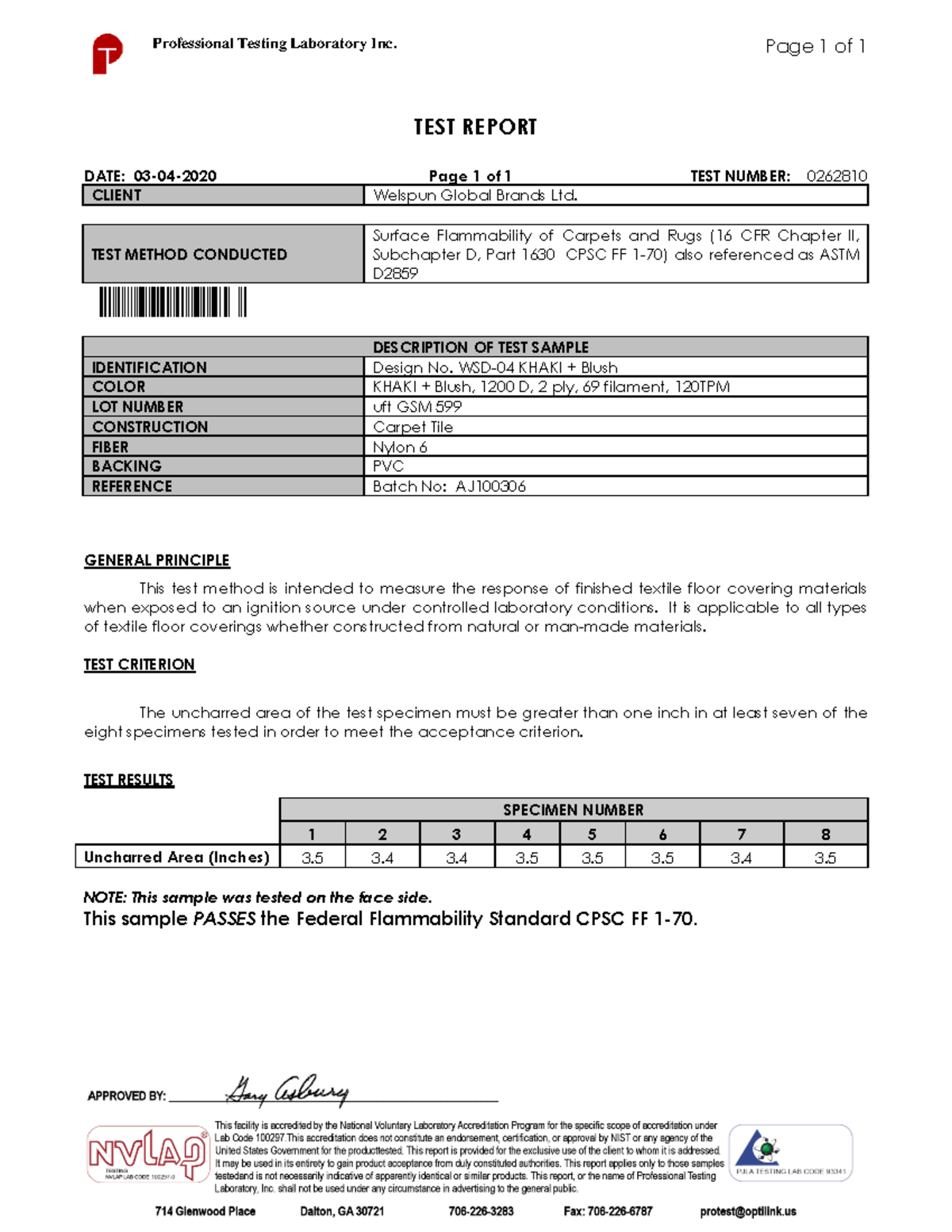 ASTM D2859 Surface Flammability - Professional Testing Laboratory Inc ...