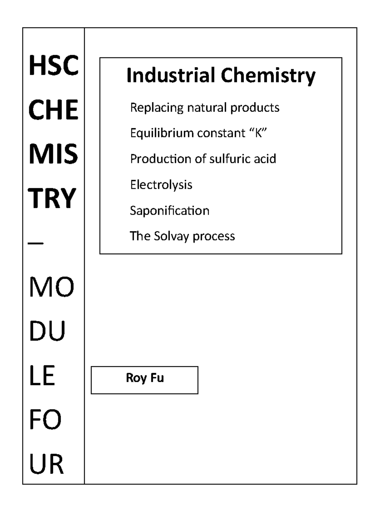 Industrial Chemistry guide and analysis - Industrial Chemistry ...