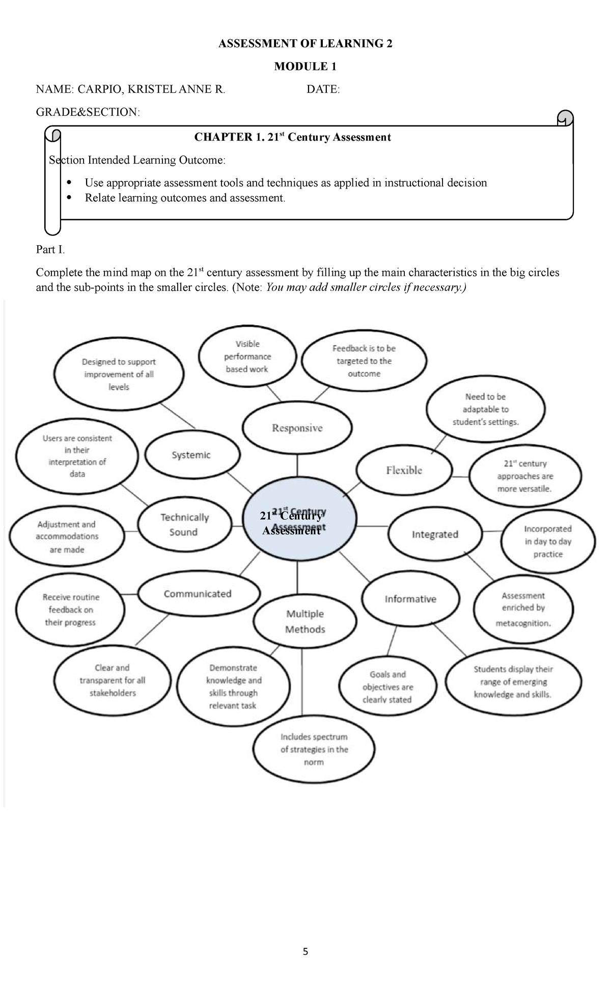Assessment of learning lesson 1 to 2 activities answer lesson 1 to 8 ...