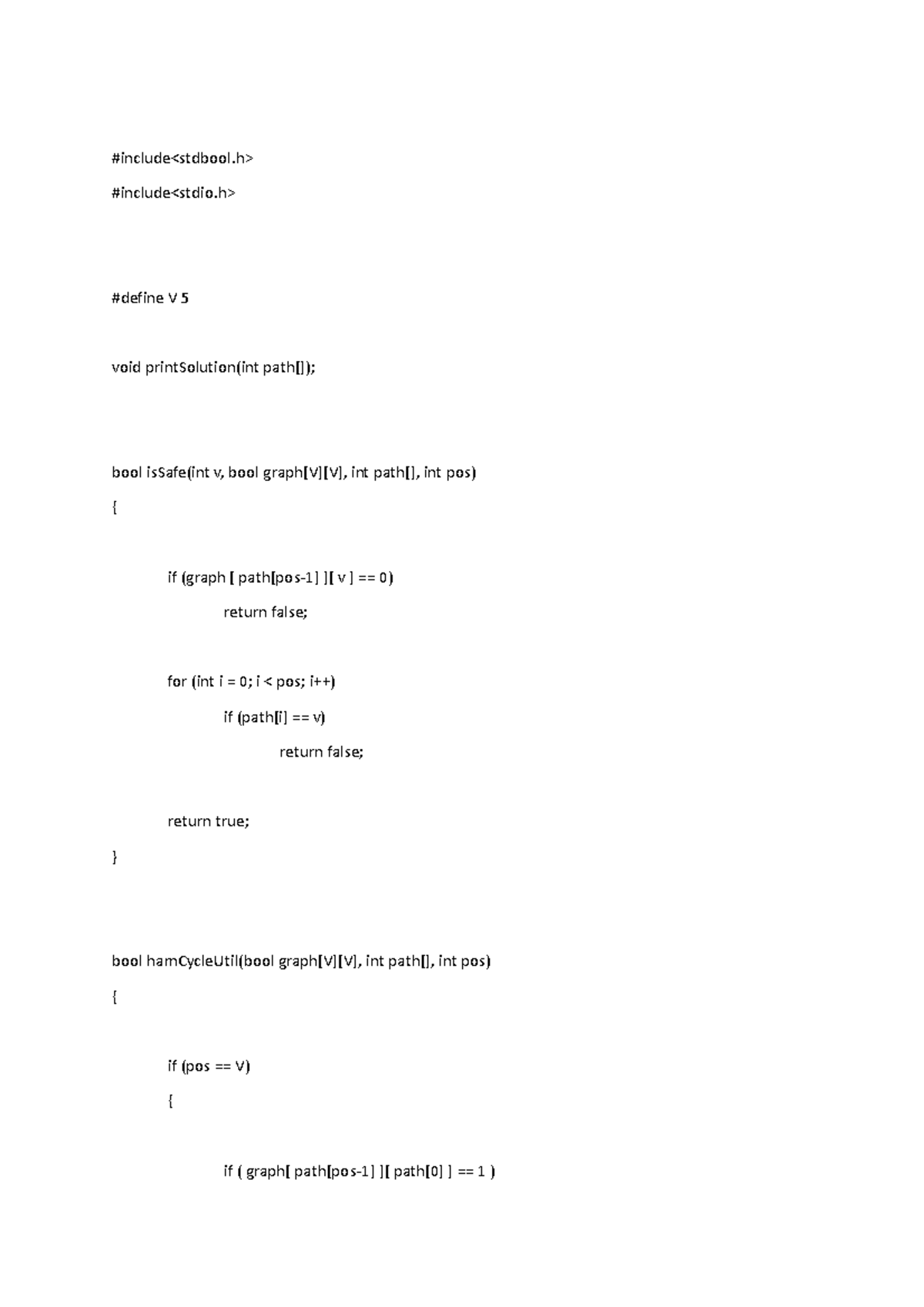 Hmcycle - Hamiltion Cycle code - #include #include #define V 5 void - Studocu