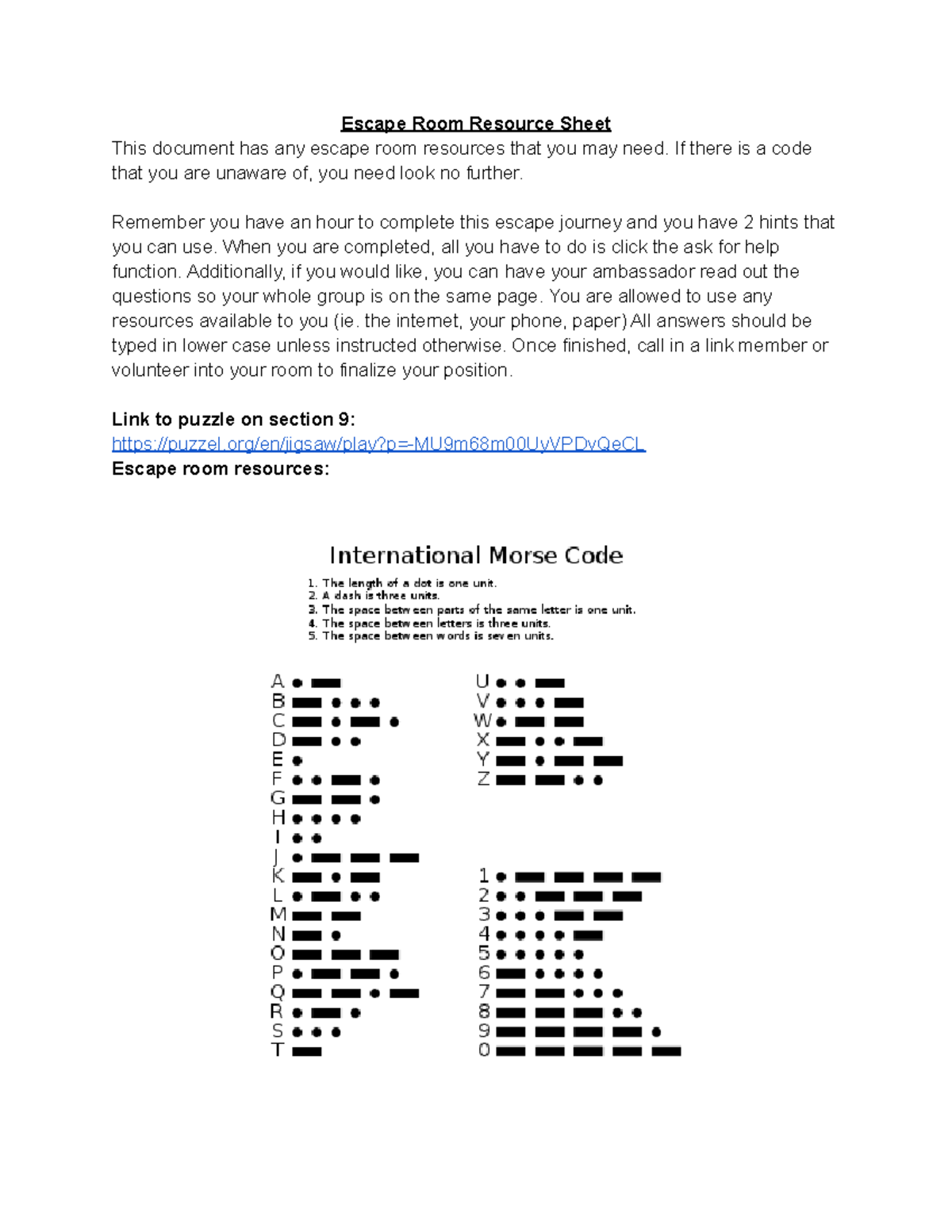 Escape Room Resource Sheet-2 - Escape Room Resource Sheet This document ...