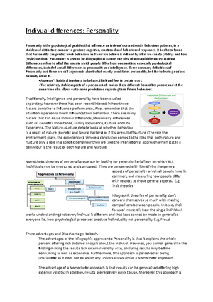 5 - Individual Differences, Ability and Intelligence - Individual ...