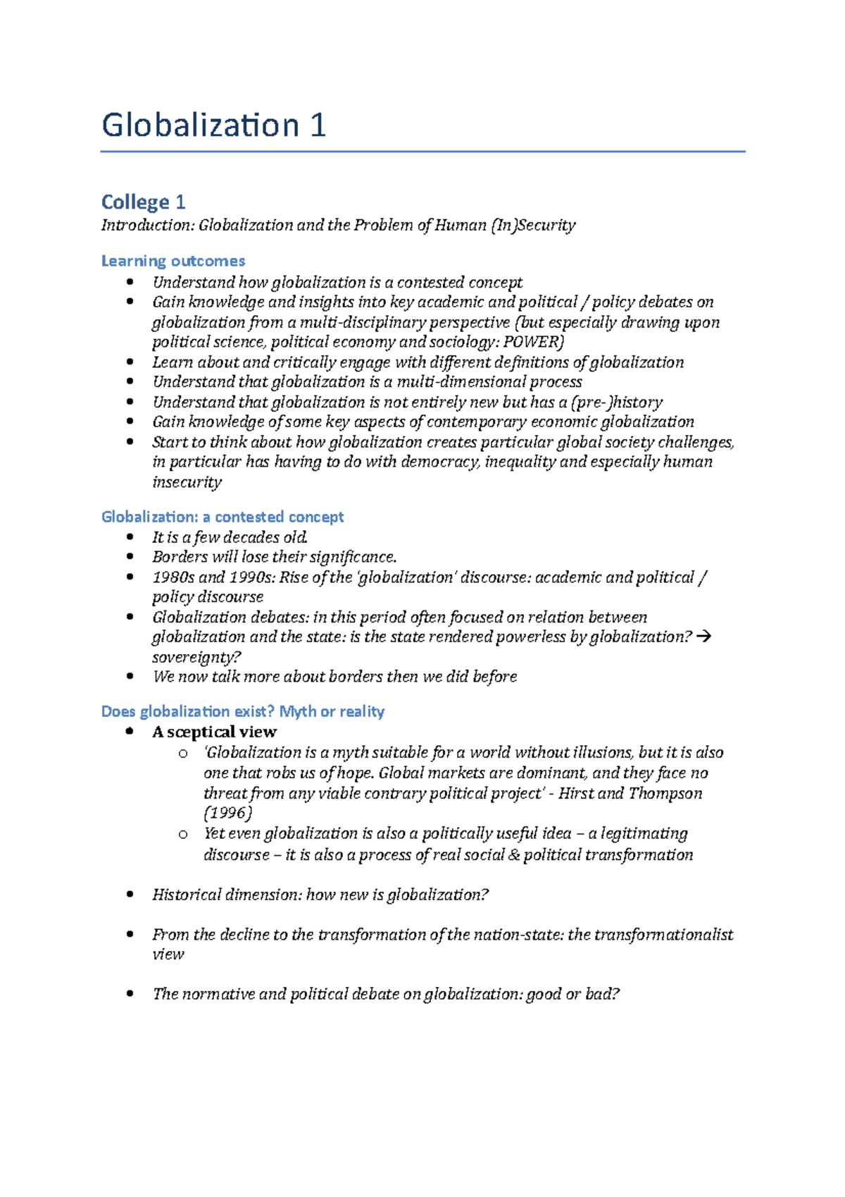 G1 college 1-6 - Globalization 1 College 1 Introduction: Globalization ...