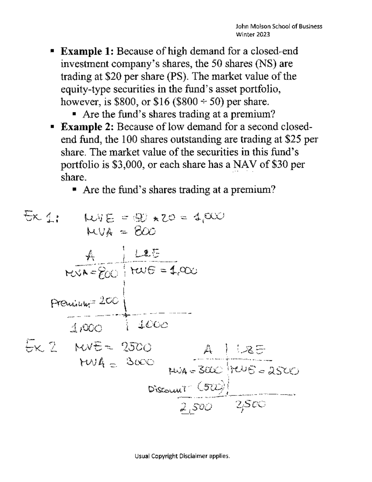 Topic 3 Selected Exercises class sol - FINA 415 - Studocu