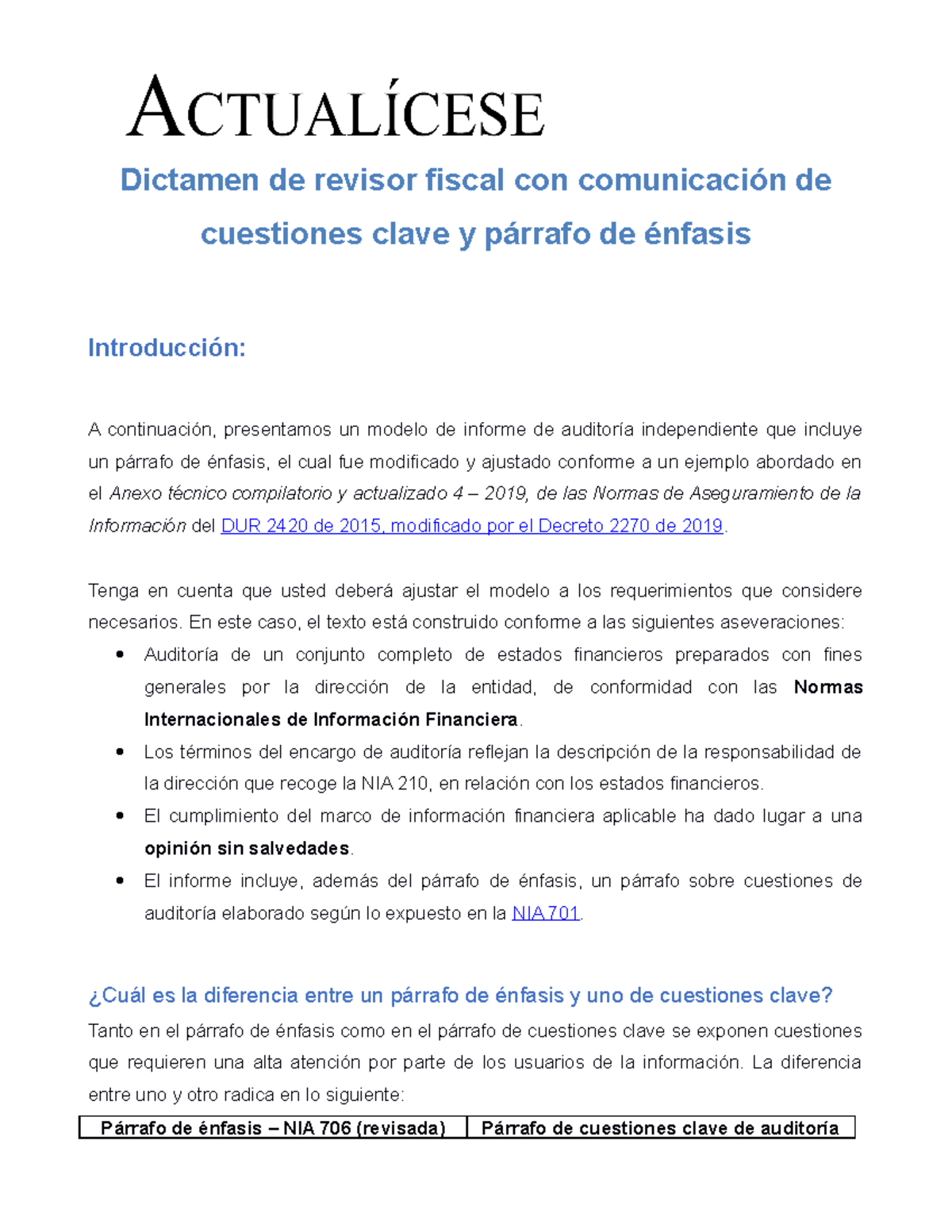 9. Dictamen de revisor fiscal parrafo de enfasis - Dictamen de revisor ...