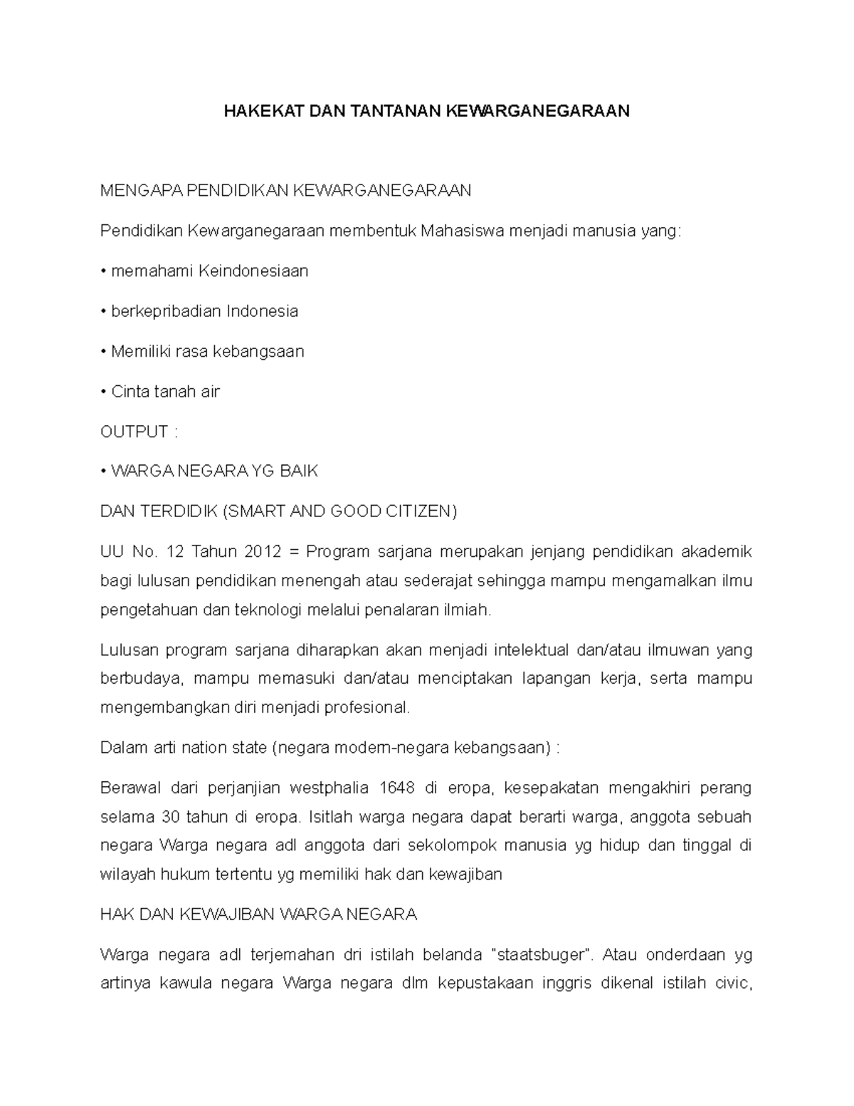 Hakekat DAN Tantanan Kewarganegaraan - HAKEKAT DAN TANTANAN ...