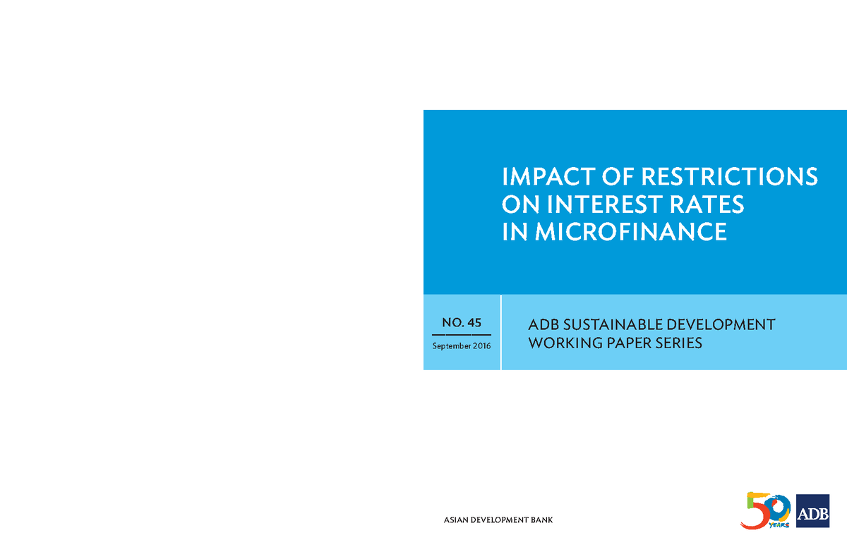 Sdwp-045 - Use for Research Thesis - ASIAN DEVELOPMENT BANK IMPACT OF ...