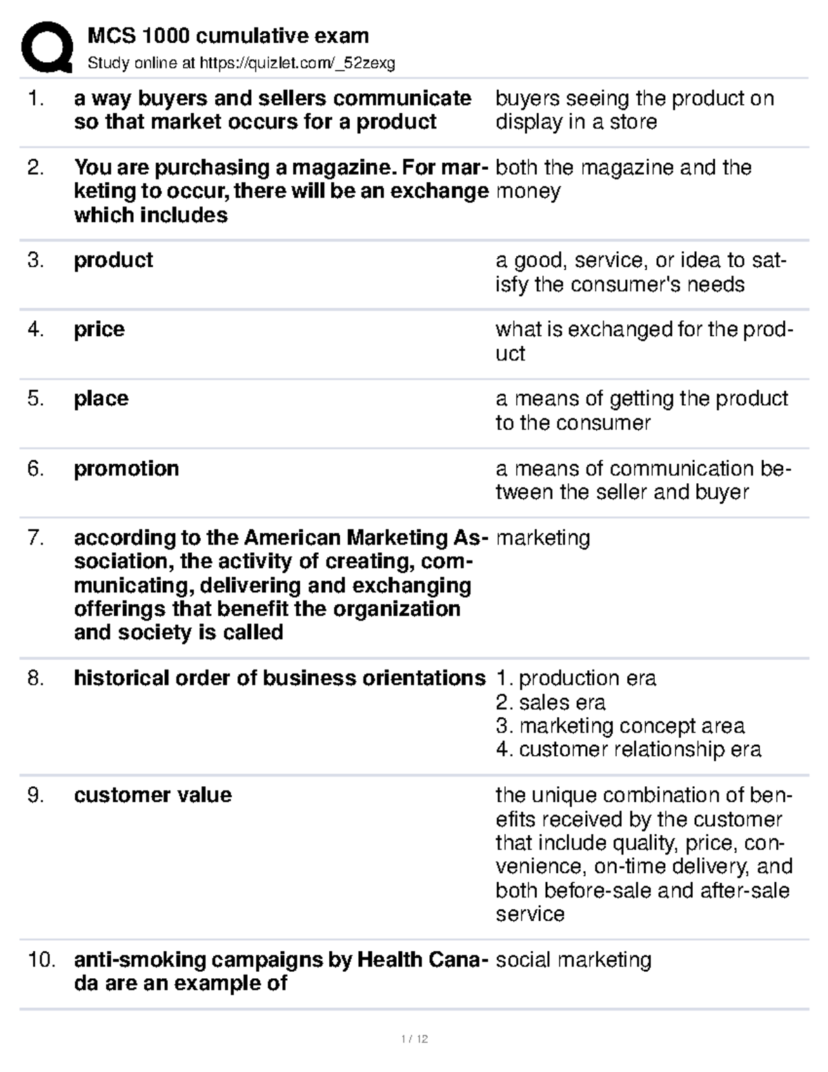 MCS 1000 Final - yes - Study online at quizlet/_52zexg a way buyers and ...