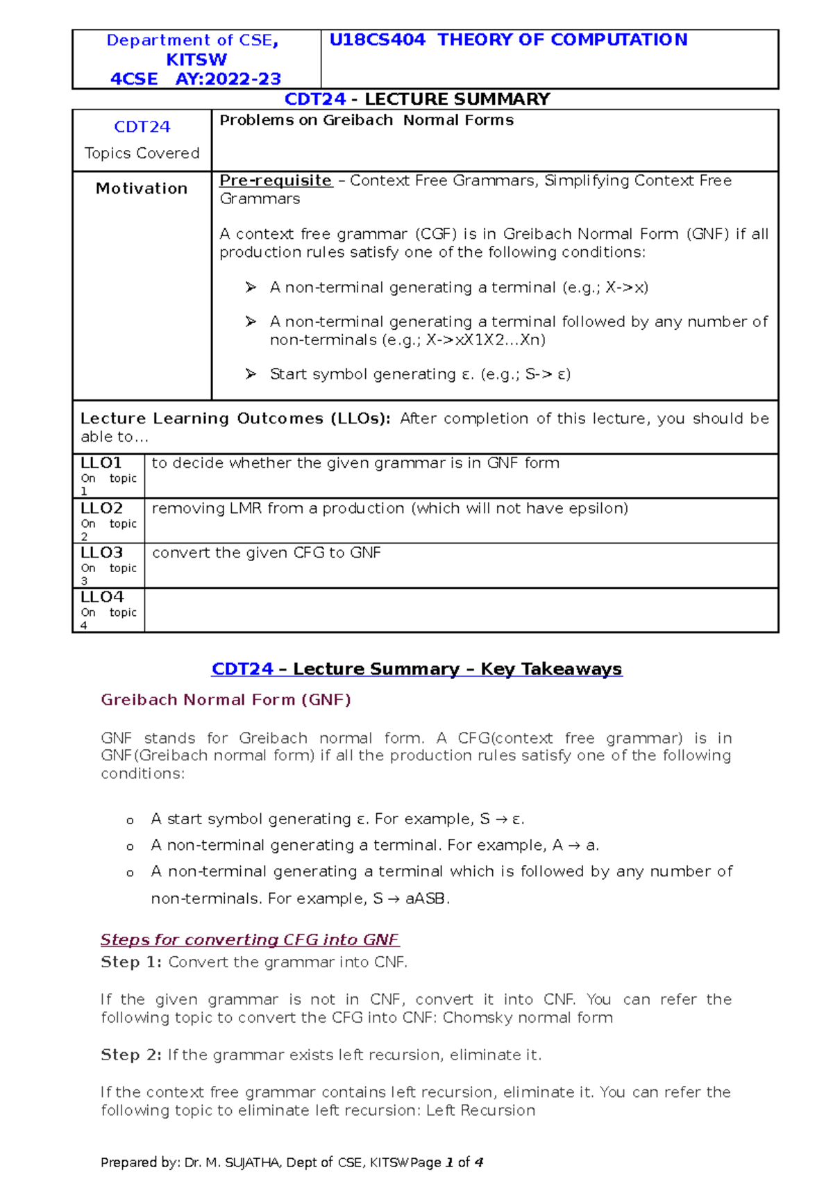 Toc Cdt24 Summary 4cse Drms 2021 22 Kitsw 4cse Ay2022 Cdt24 Lecture Summary Cdt Topics