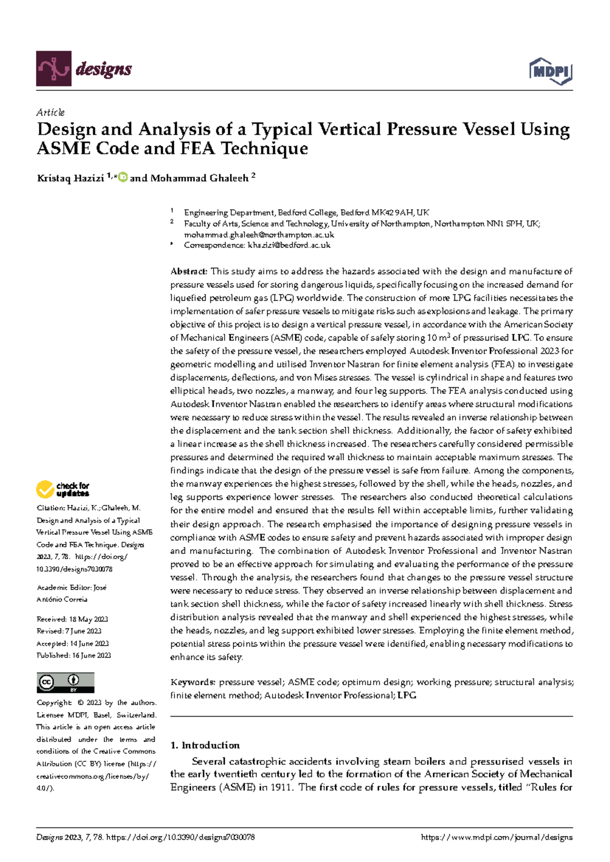 Designs-07-00078 - hehe - Citation: Hazizi, K.; Ghaleeh, M. Design and ...