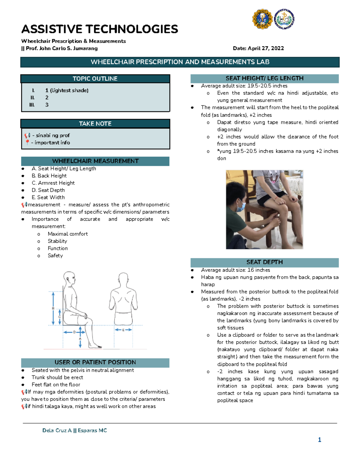 Assistive Technologies Prefinals Laboratory Notes - ASSISTIVE ...